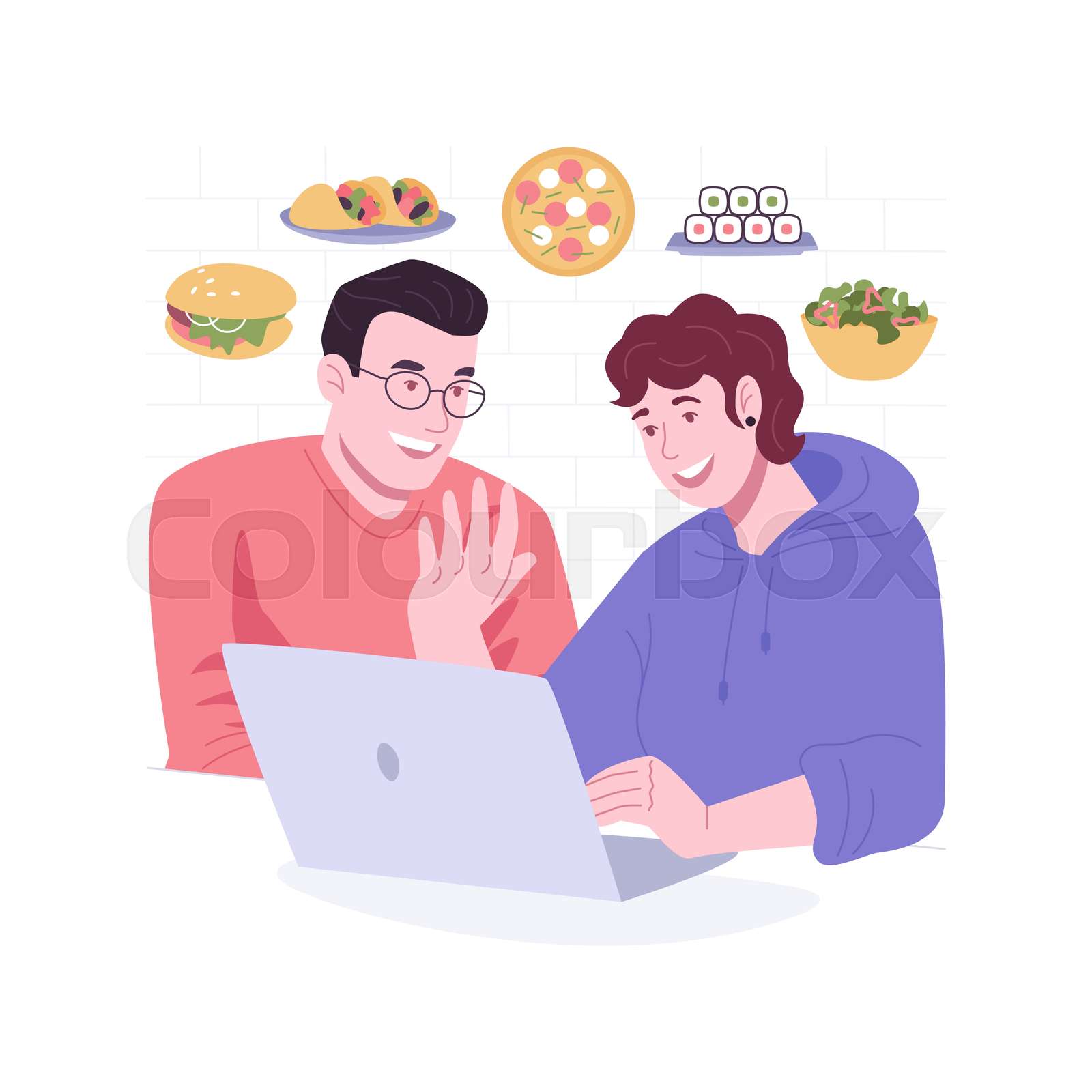 Order food online isolated cartoon vector illustrations. | Stock vector ...