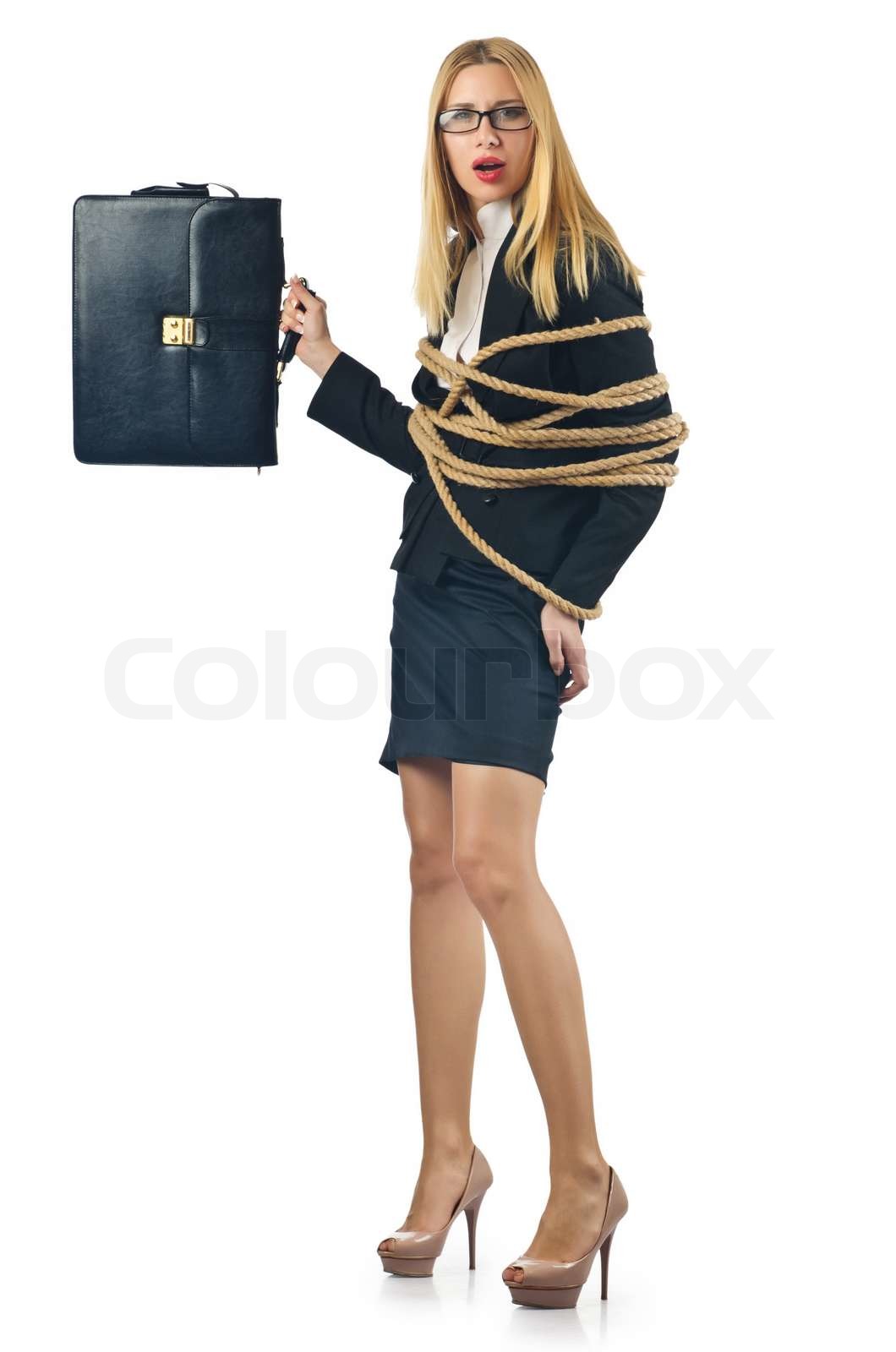 gebunden, business, frau | Stock Bild | Colourbox
