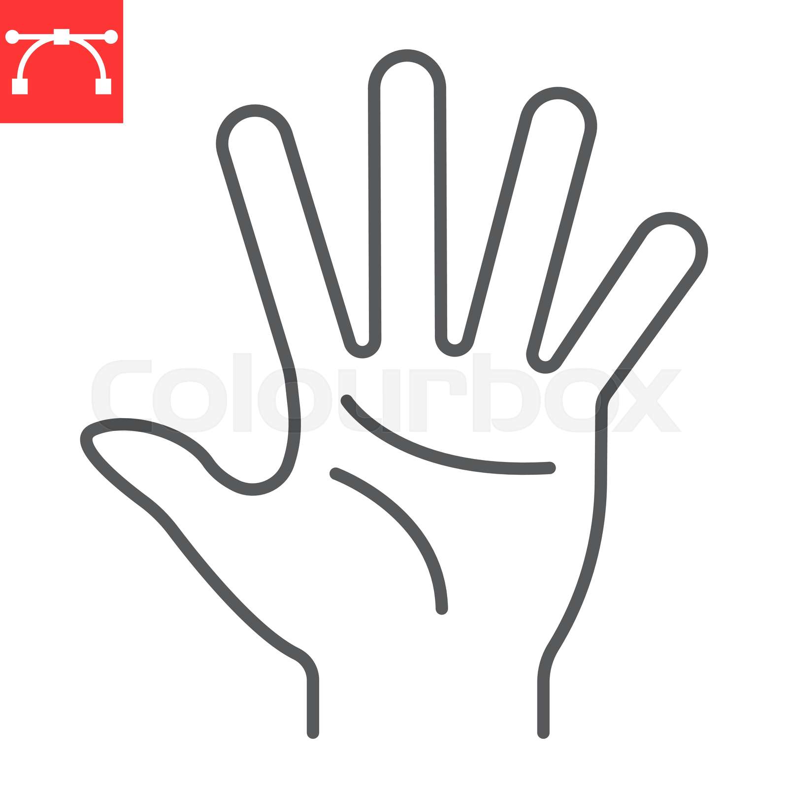 raised-hand-line-icon-stock-vector-colourbox