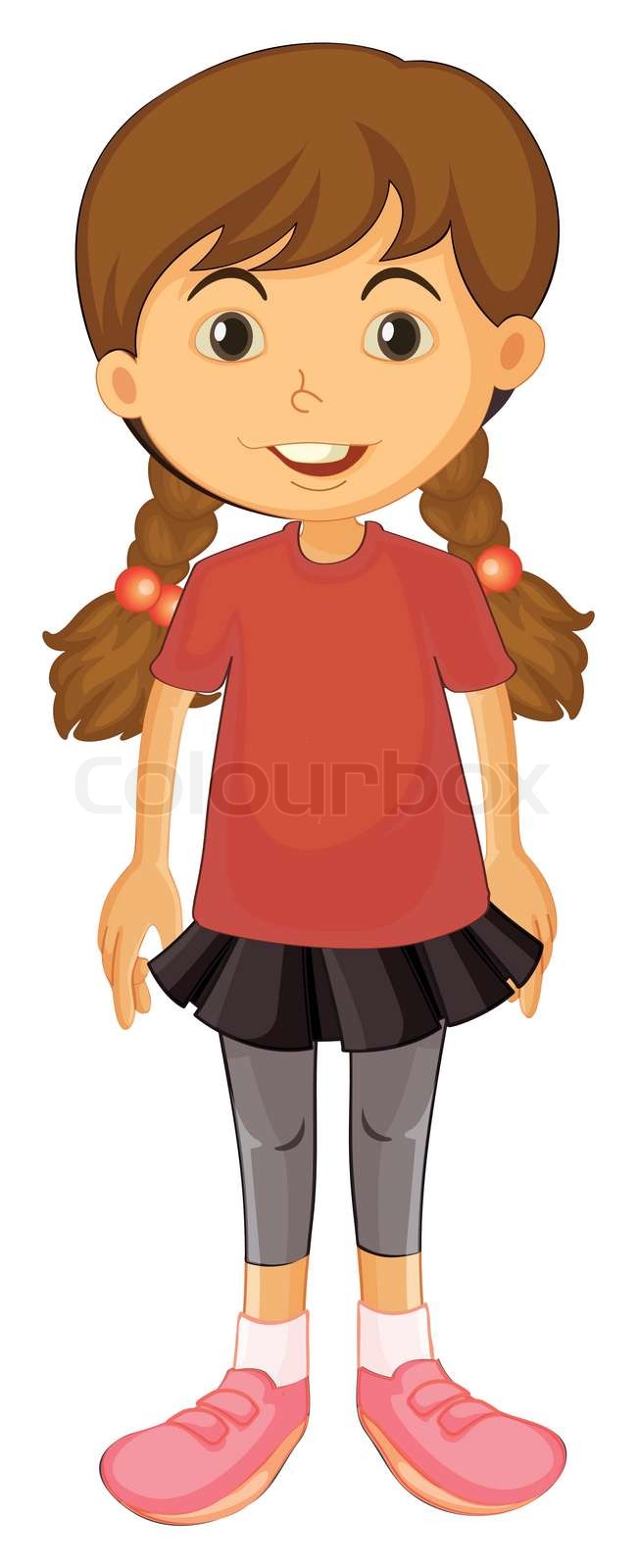 cartoon, kind, girl | Stock-Vektor | Colourbox