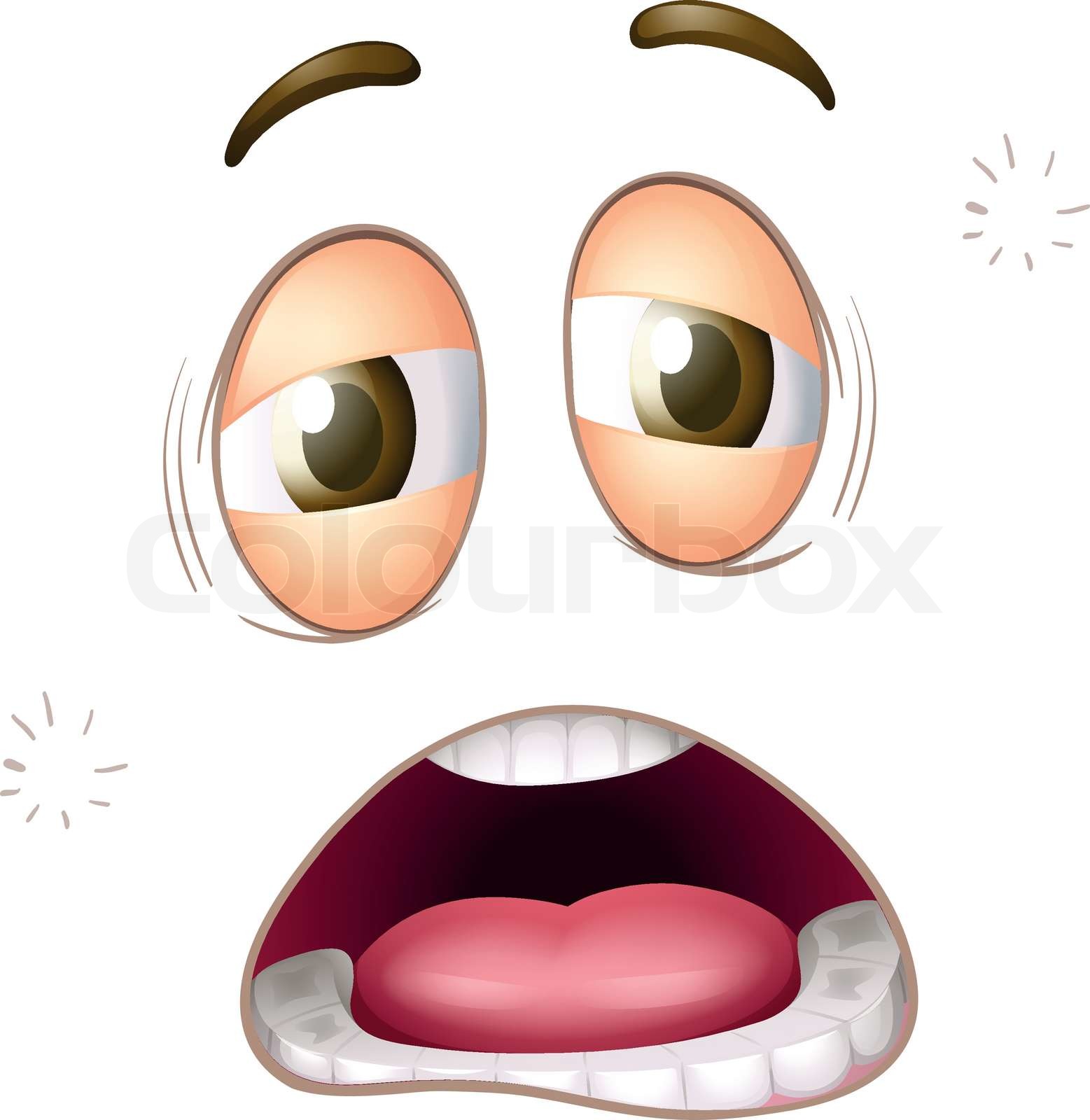 ermüdet, smiley, gähnen | Stock-Vektor | Colourbox