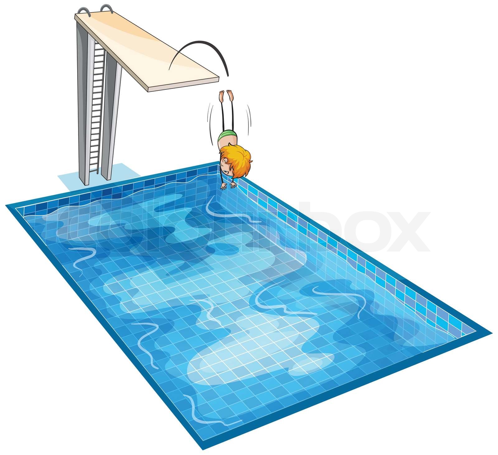 a boy and swimming pool | Stock vector | Colourbox