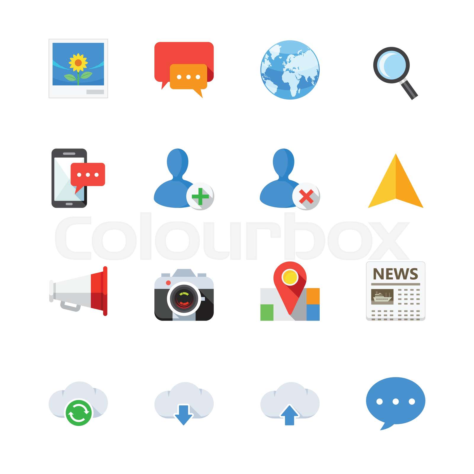 Social Media Icons with White Background | Stock vector | Colourbox