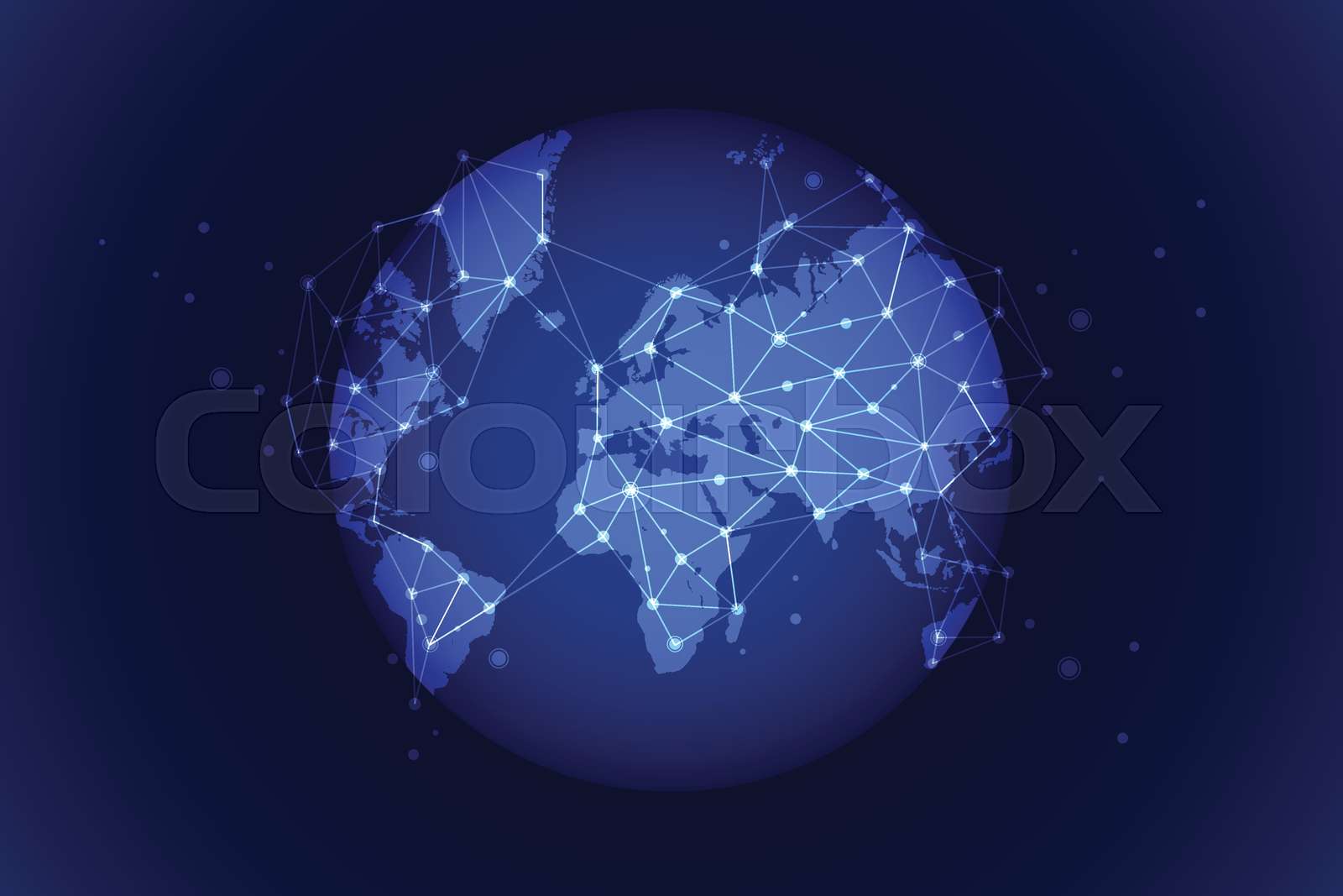 Global network around planet earth from space | Stock vector | Colourbox