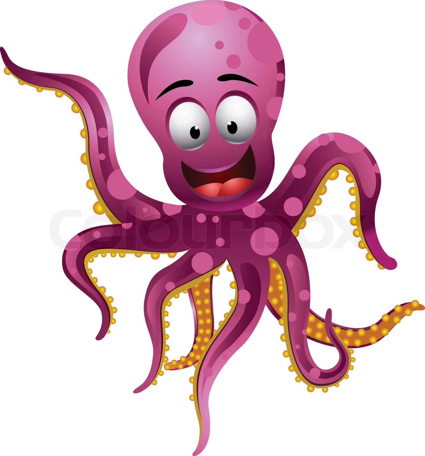 cute octopus cartoon | Stock vector | Colourbox