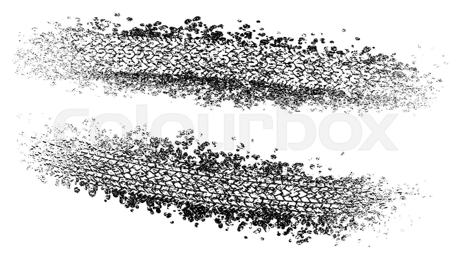 Pair of grunge tires tracks for your design | Stock vector | Colourbox