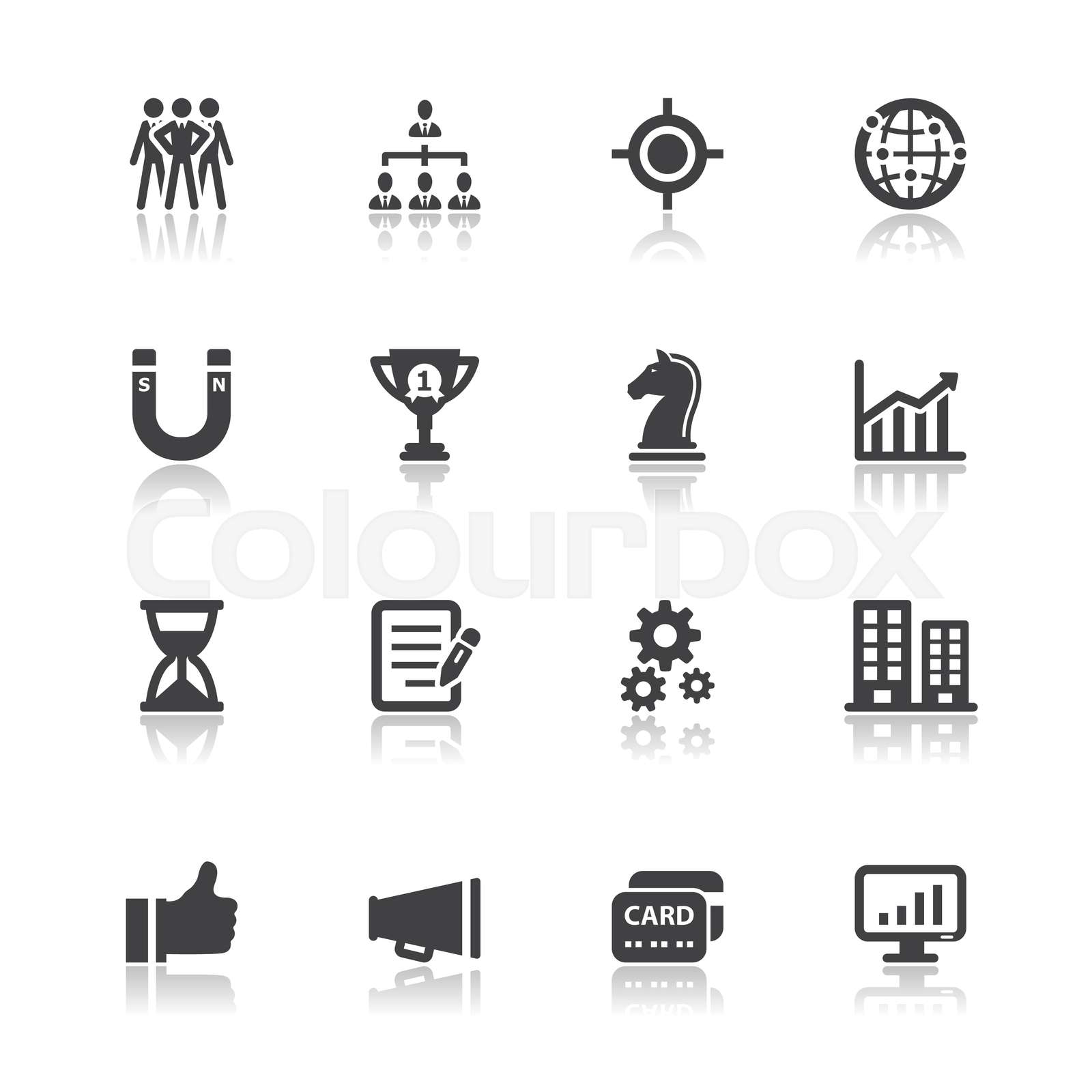 Business and Finance Icons with White Background | Stock vector | Colourbox