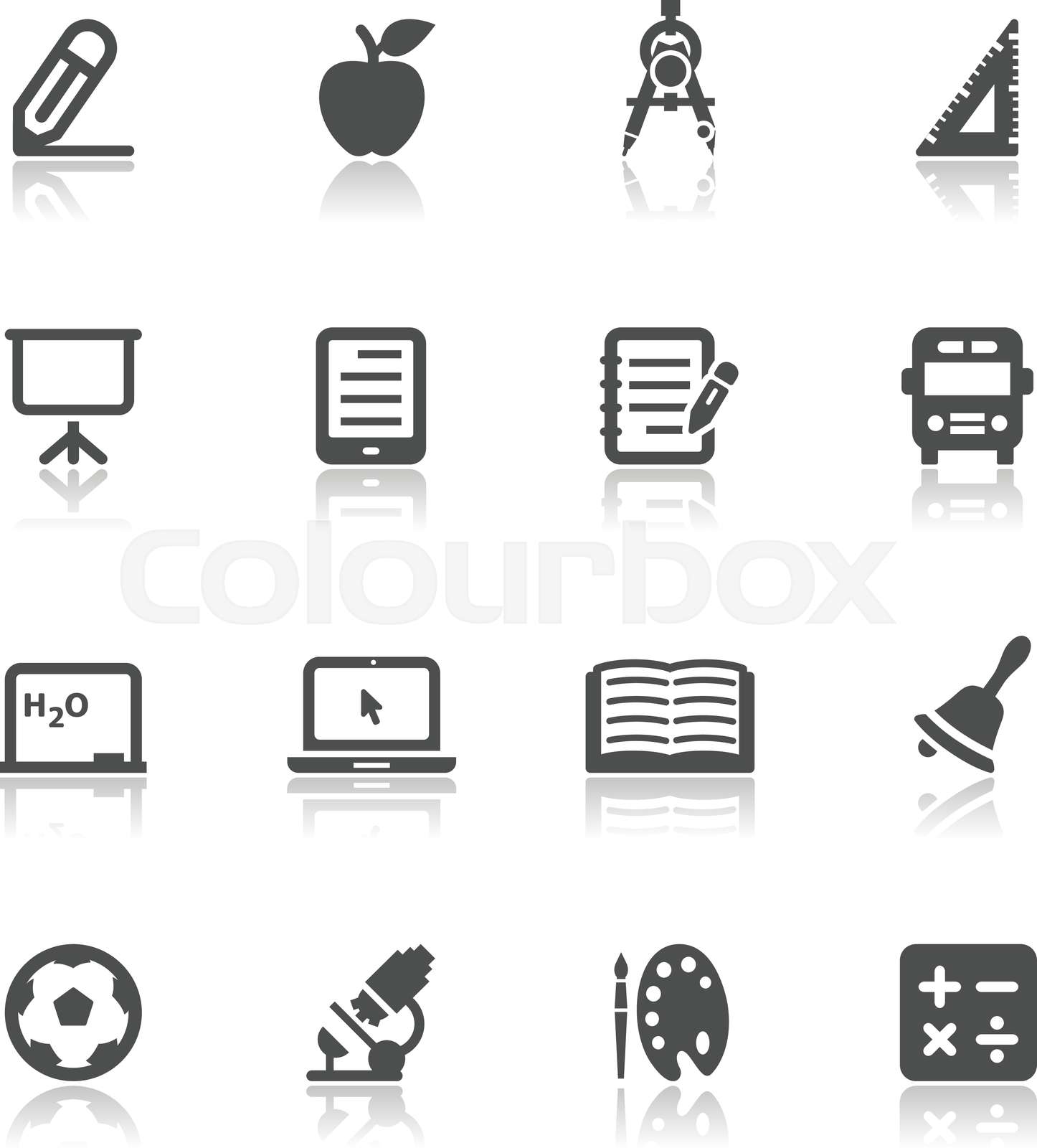 Education and learn Icons with White Background | Stock vector | Colourbox