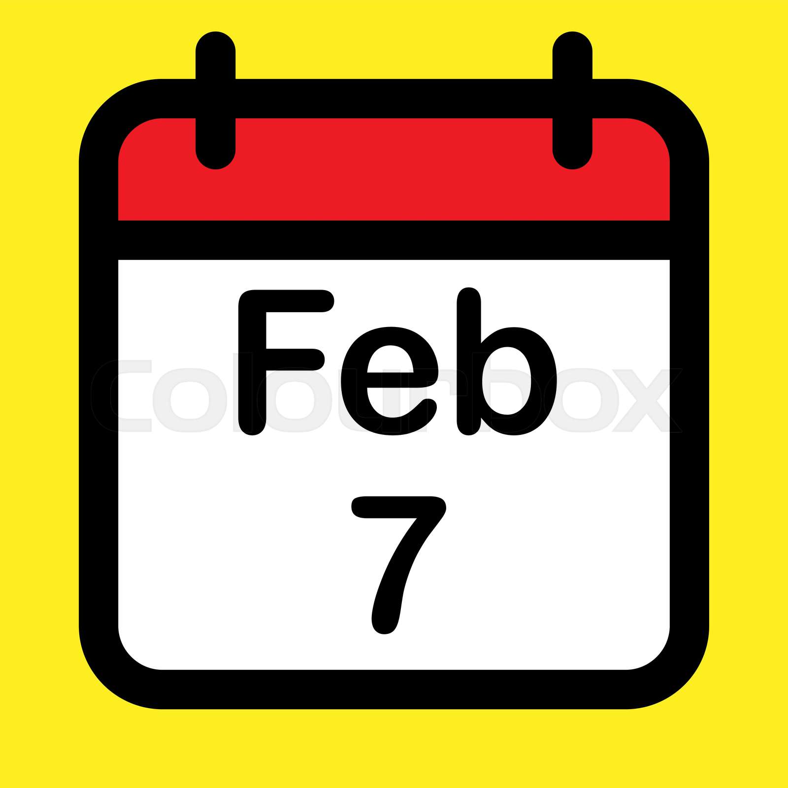 Calendar icon seventh February | Stock vector | Colourbox