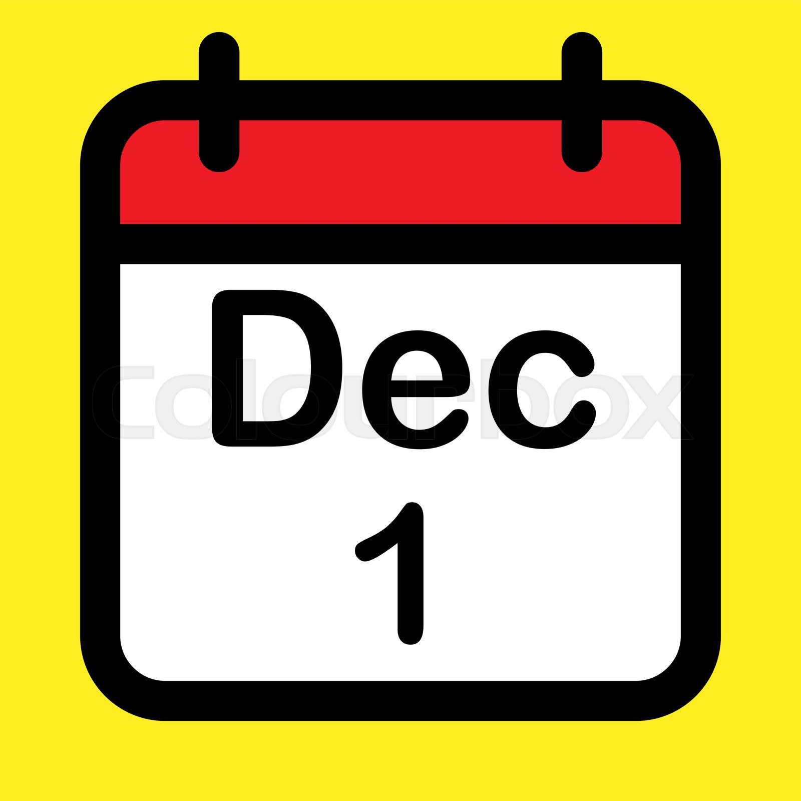Calendar icon first December | Stock vector | Colourbox