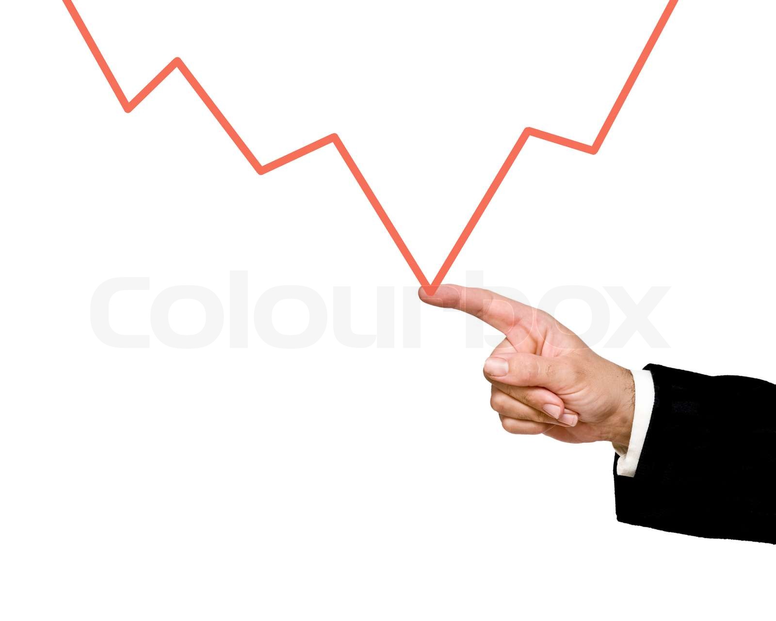 Finger peger på en rød diagram | Stock foto | Colourbox