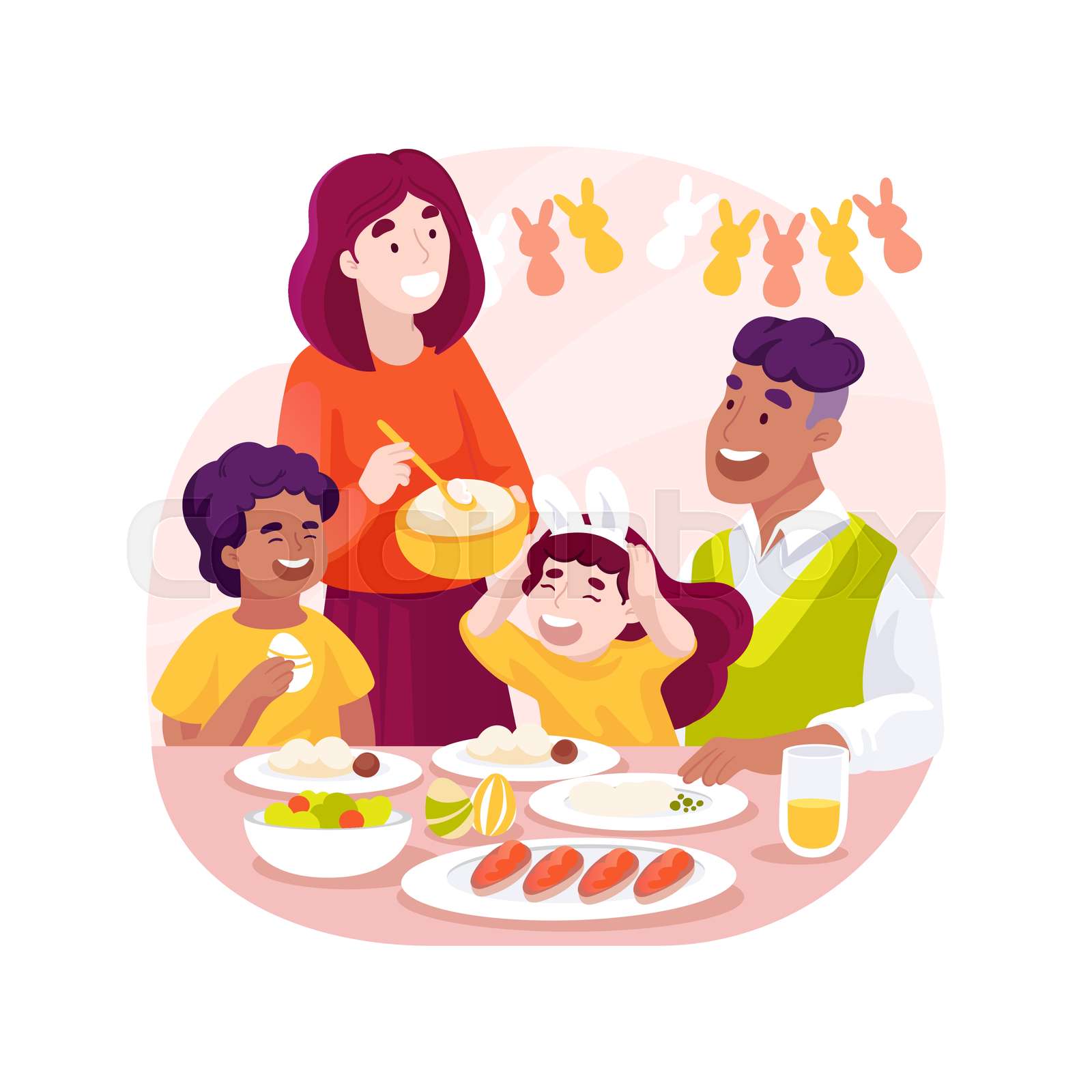 Family brunch isolated cartoon vector illustration. | Stock vector ...