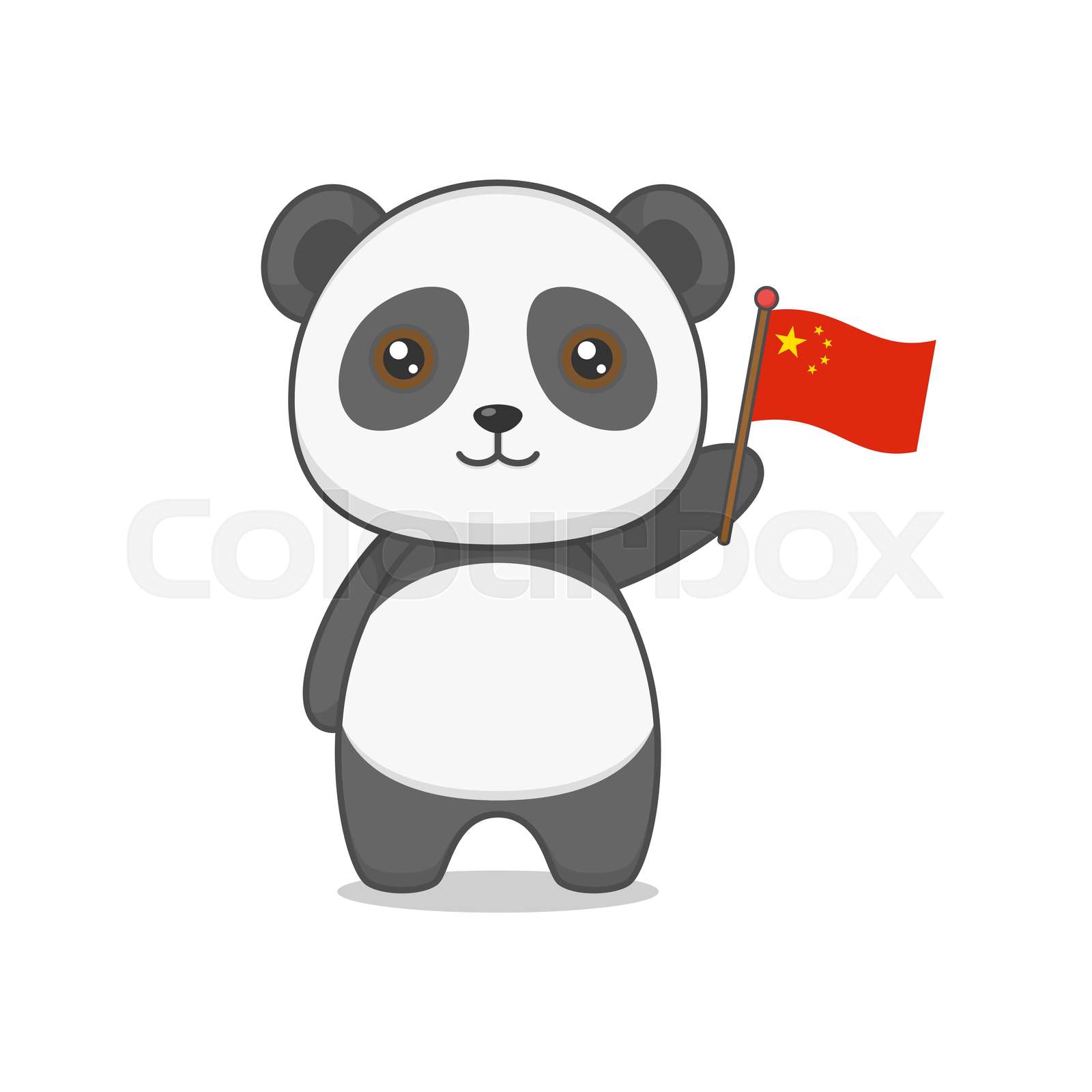 Cute Panda Holding Chinese Flag | Stock vector | Colourbox