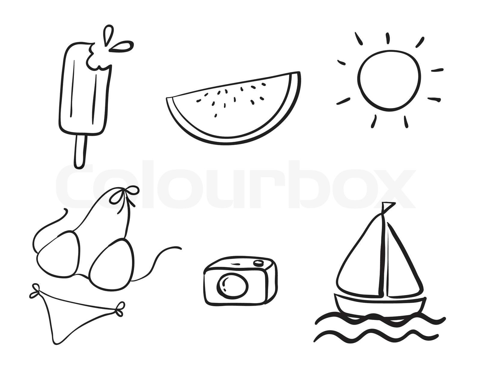 sommer, køretøj, tegning | Stock vektor | Colourbox