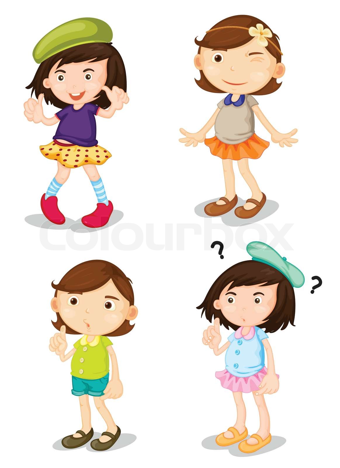 four girls | Stock vector | Colourbox