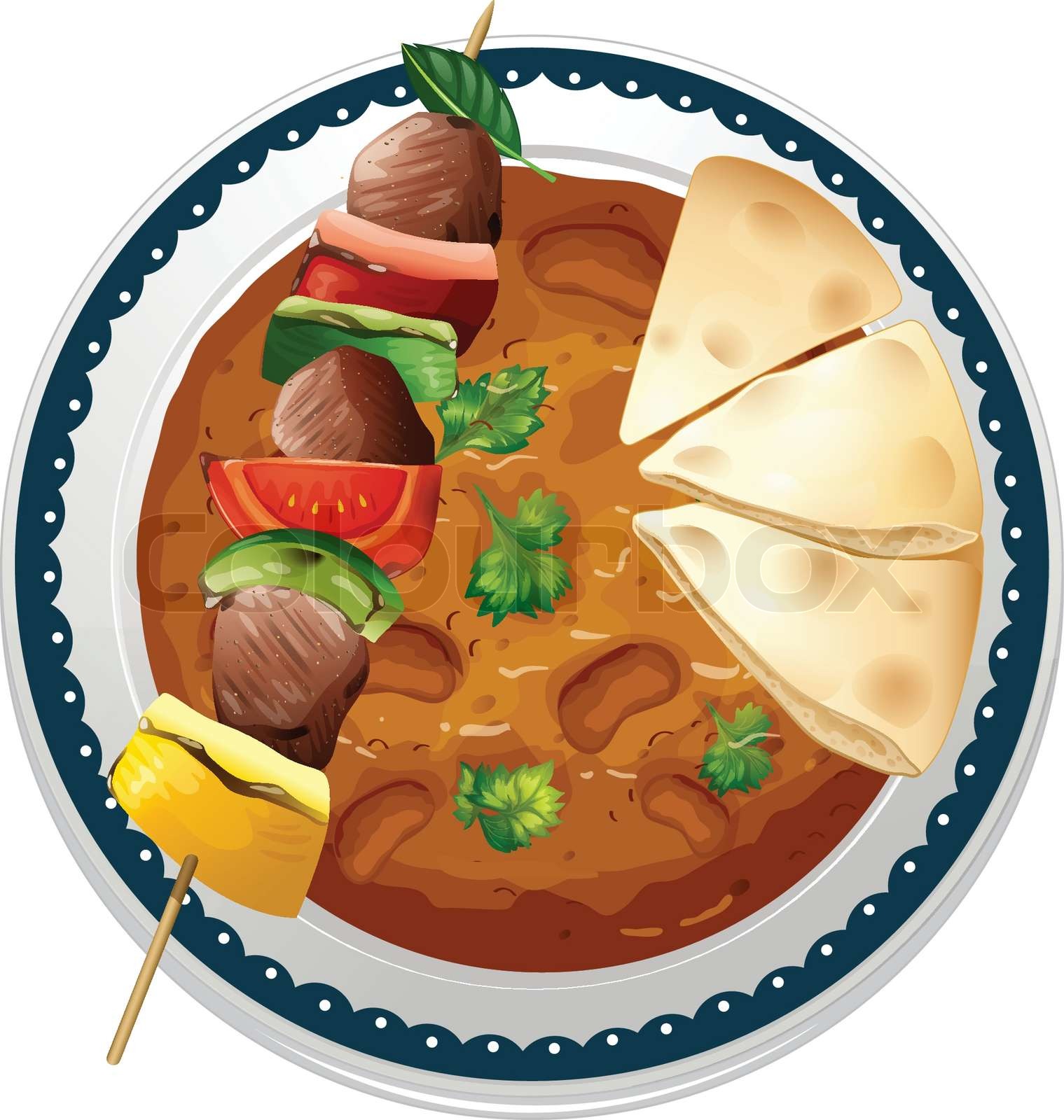 a curry and a meat | Stock vector | Colourbox