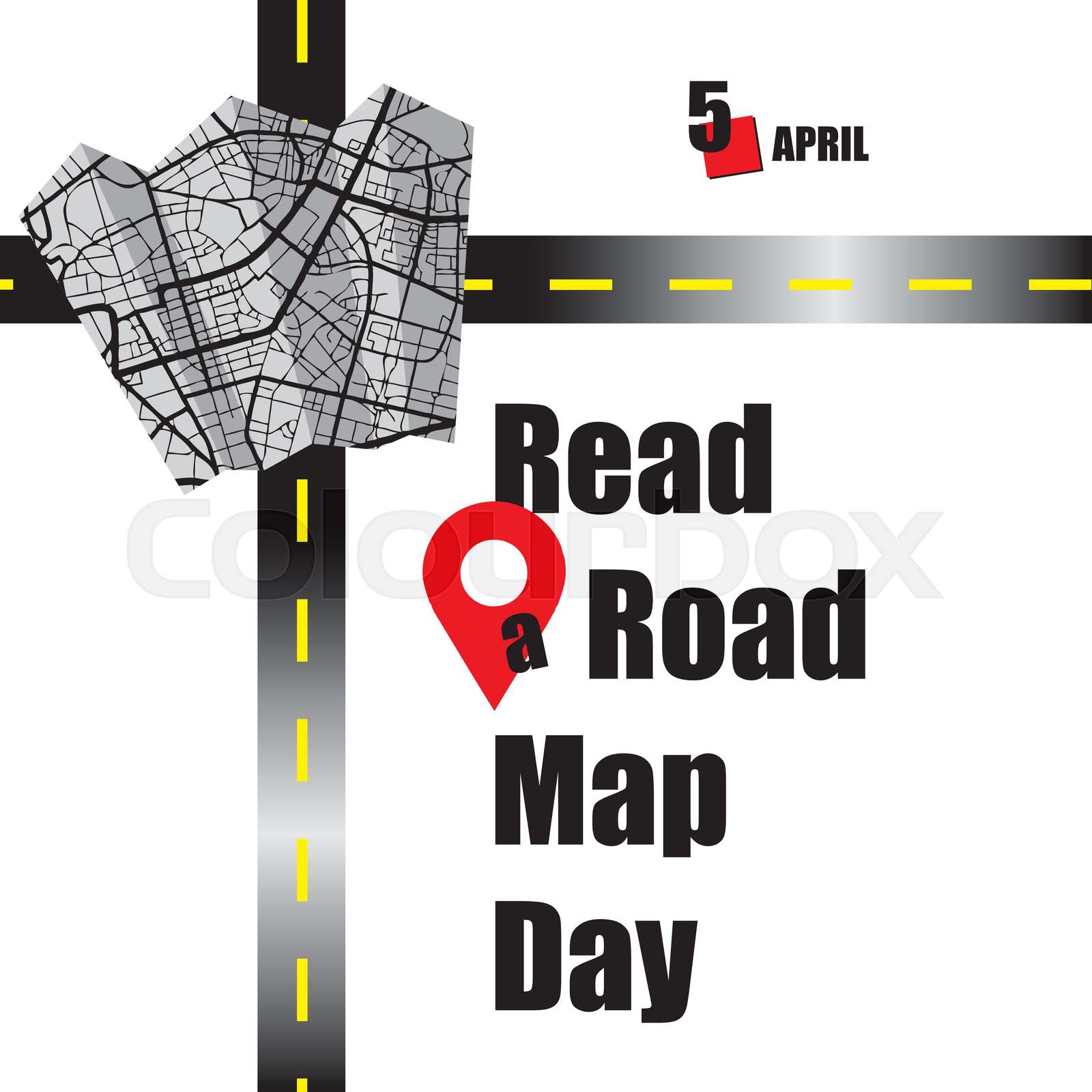 Happy Read a Road Map Day | Stock vector | Colourbox