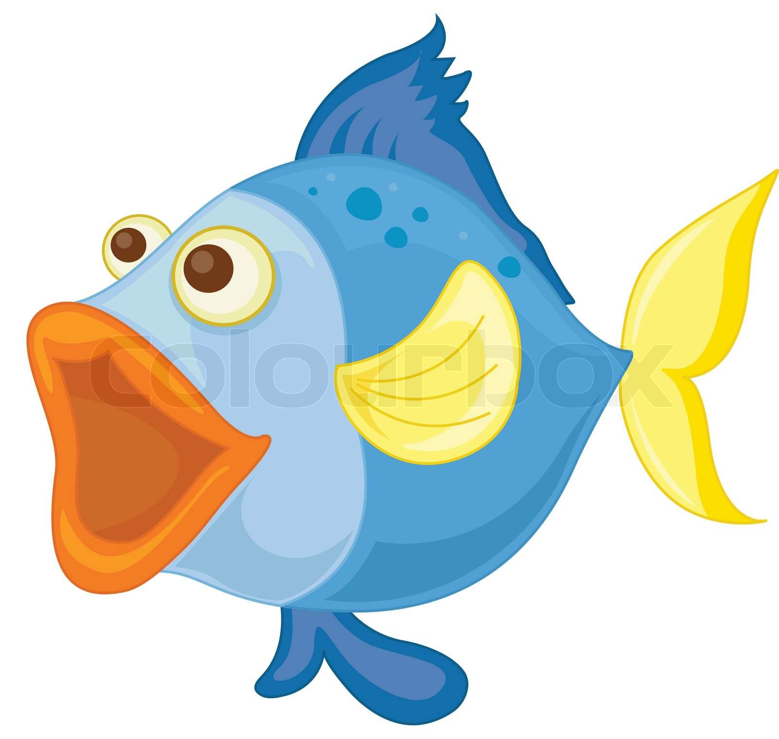 a blue fish | Stock vector | Colourbox