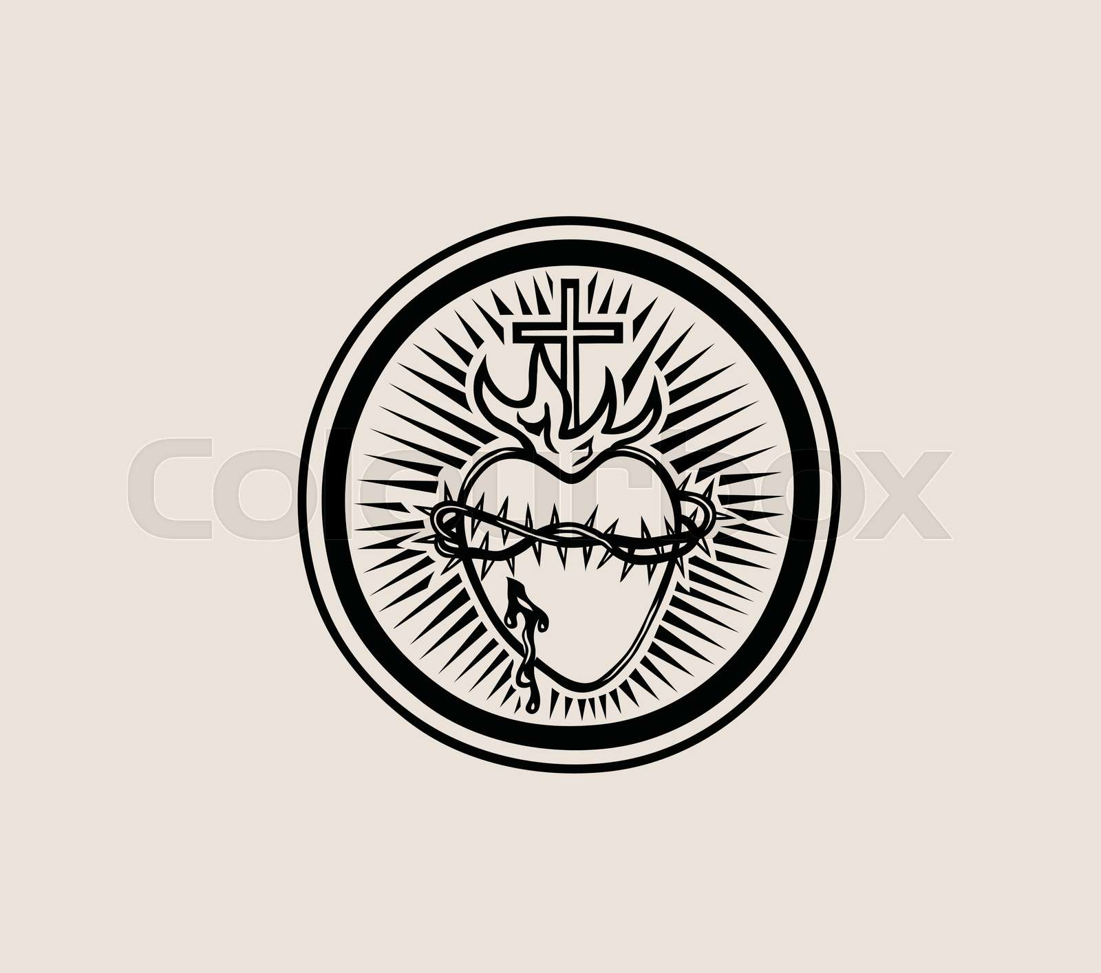 Sacred Heart of Jesus Icon | Stock vector | Colourbox