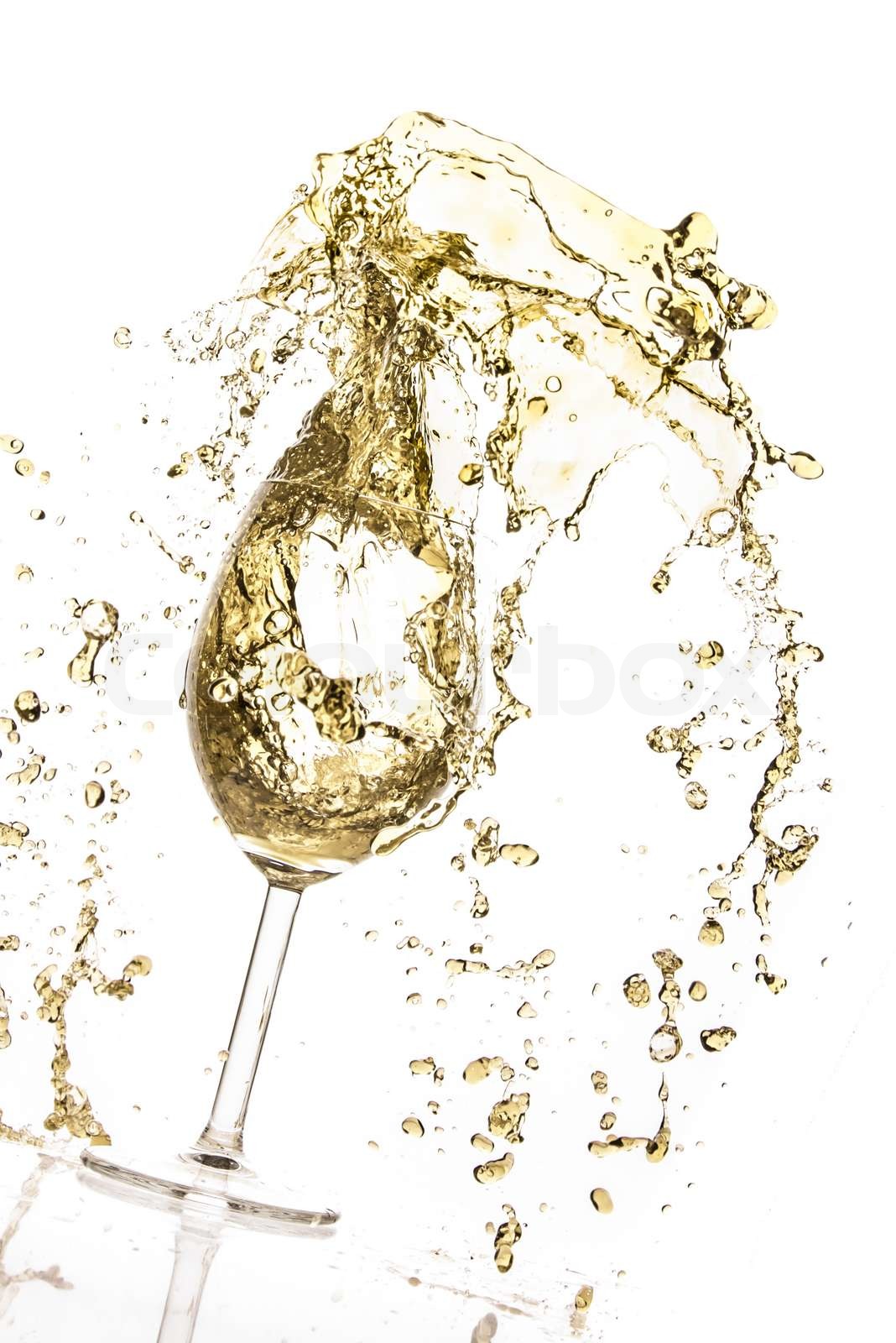 White Wine Splash Stock Image Colourbox