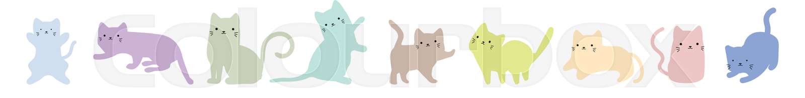 Cute cat doodle pastel color set | Stock vector | Colourbox