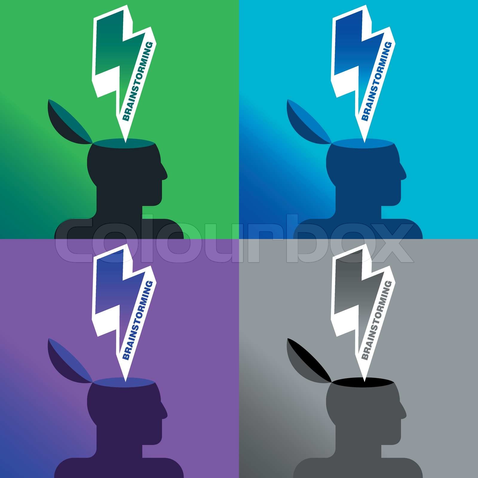 human head brainstorming | Stock vector | Colourbox