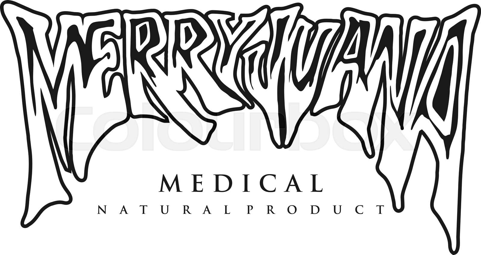 Marijuana word lettering typography colorful monochrome | Stock vector ...