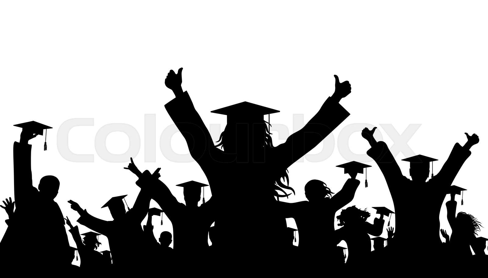 Graduation Girl Silhouette Jumping