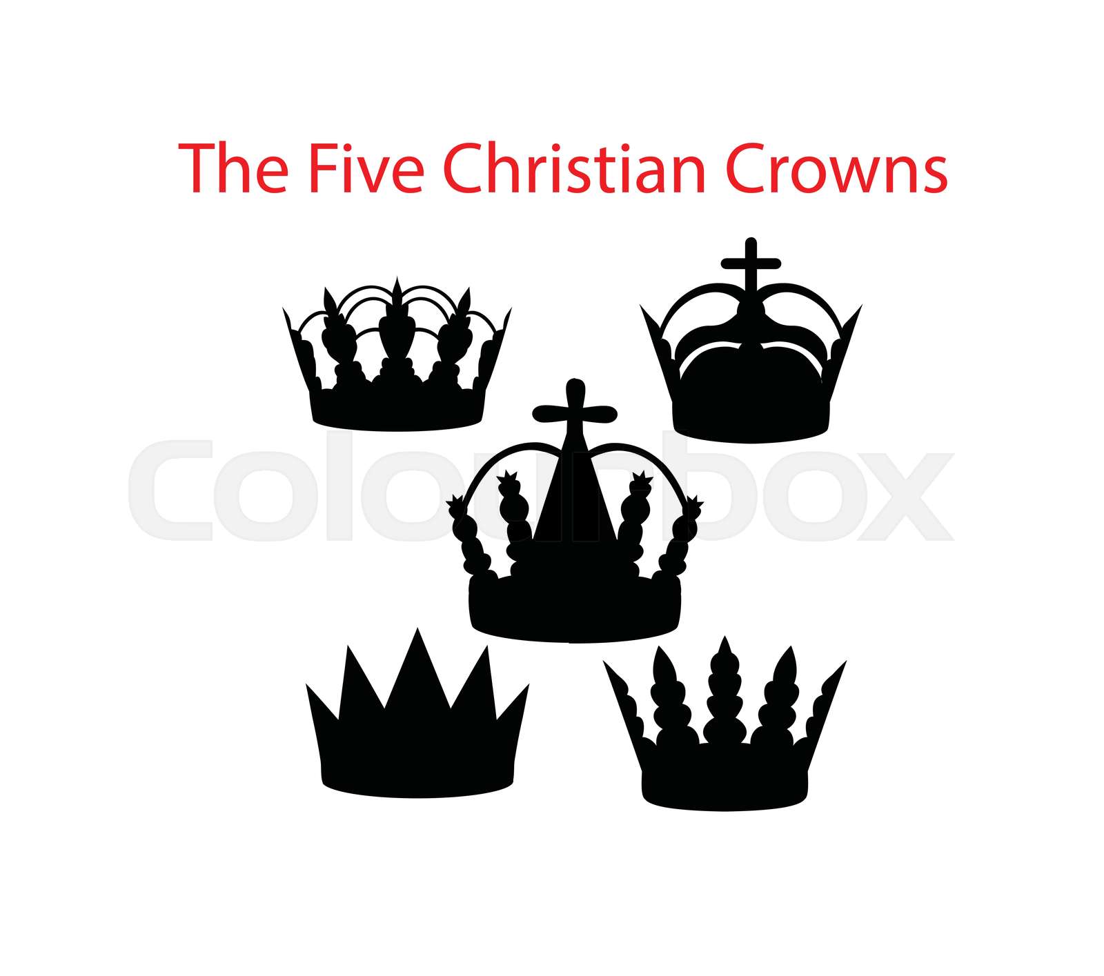 The Five Christian Crown Silhouettes | Stock vector | Colourbox