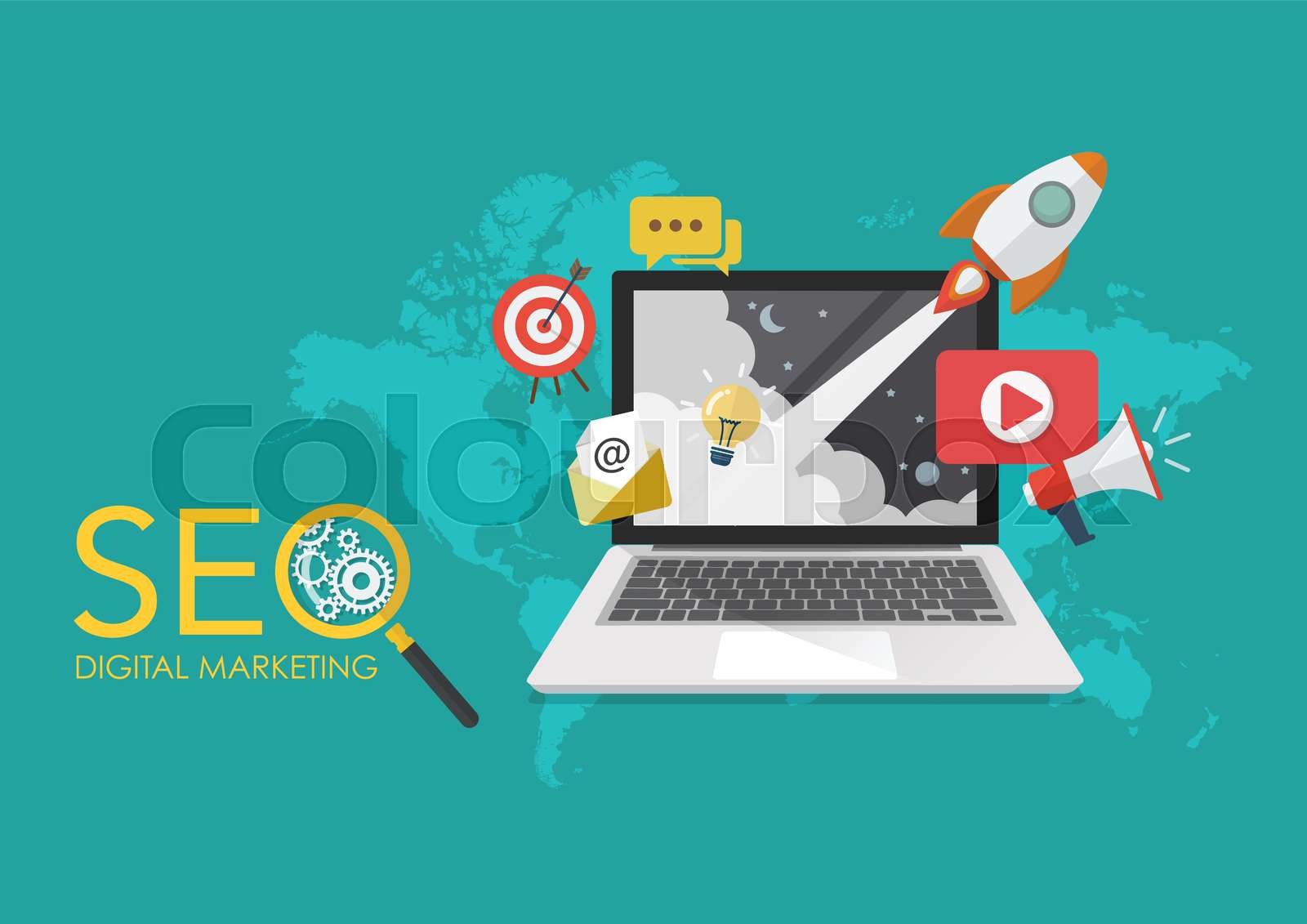 Seo optimization marketing business | Stock vector | Colourbox