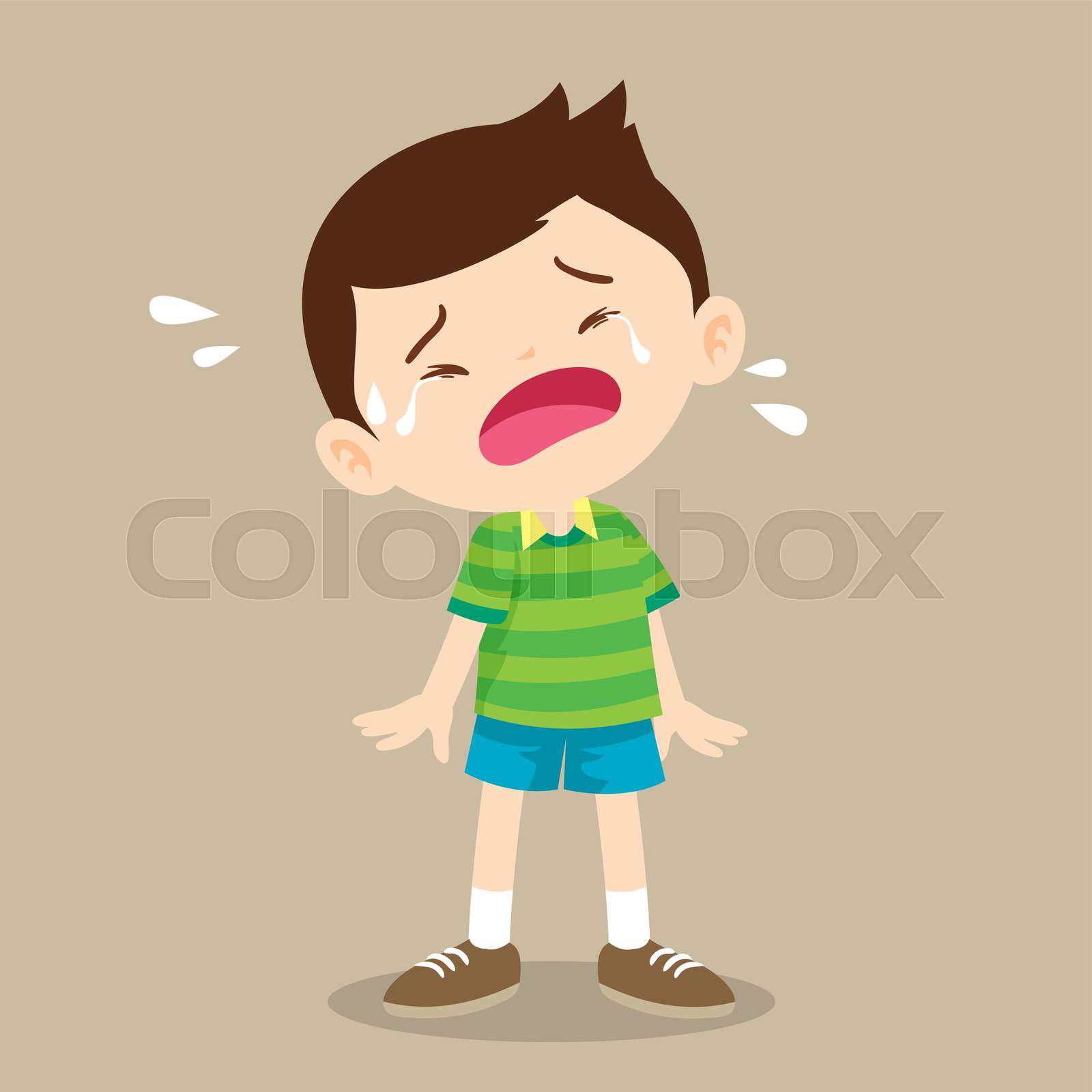 boy crying | Stock vector | Colourbox