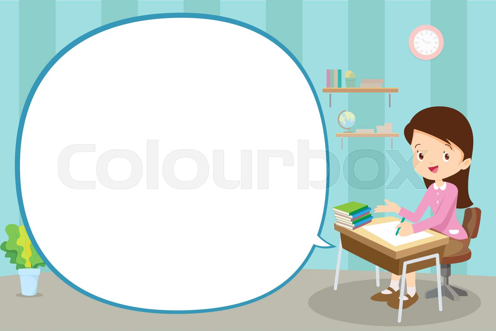 teacher teaching lesson on table | Stock vector | Colourbox