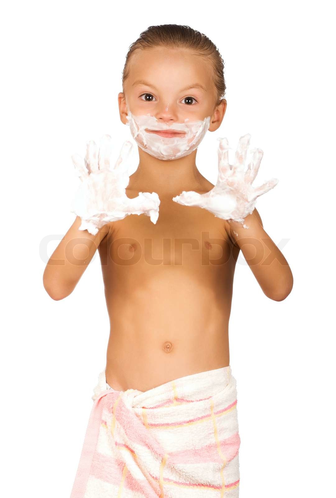 Boy shaving | Stock image | Colourbox