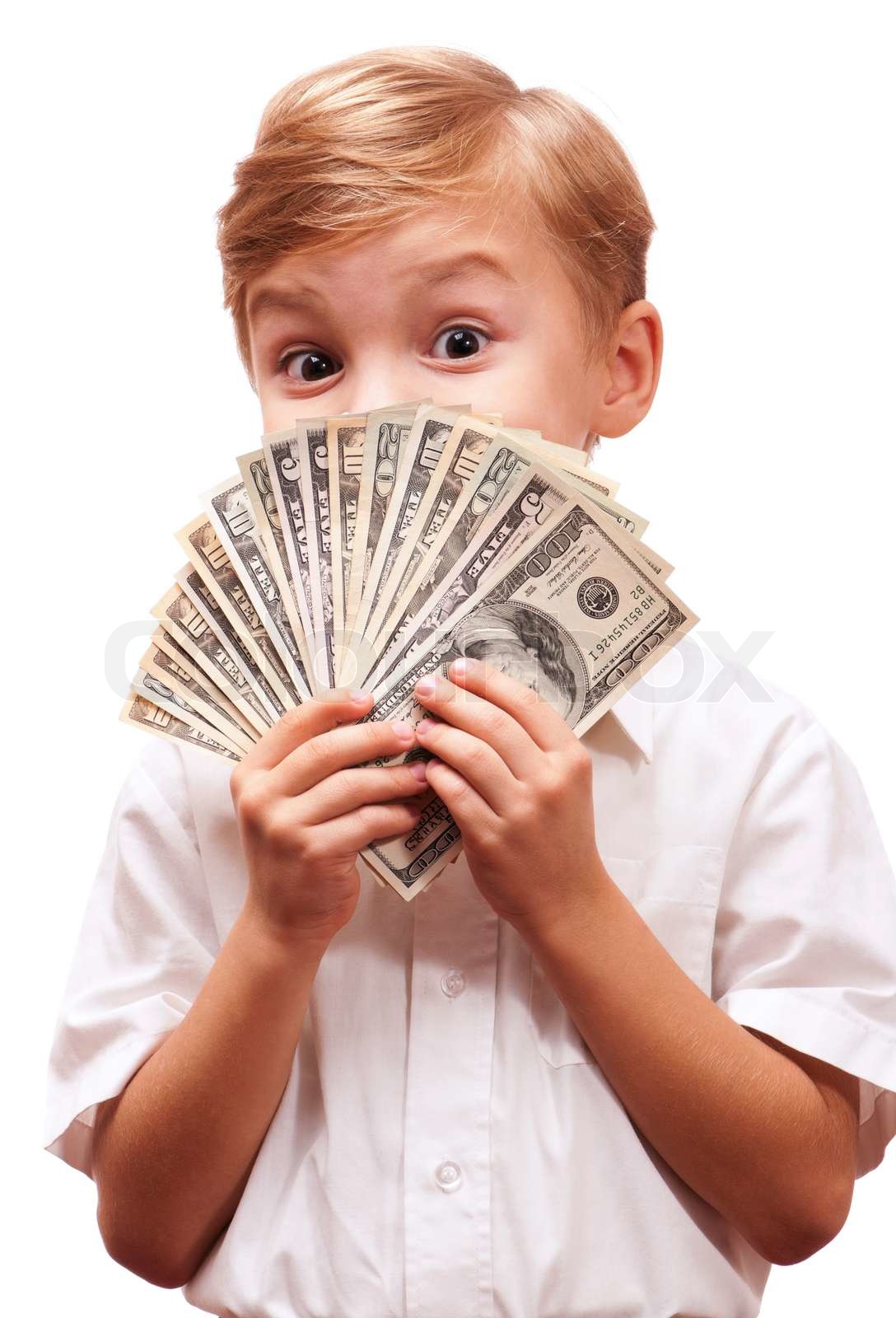 Boy with money | Stock image | Colourbox