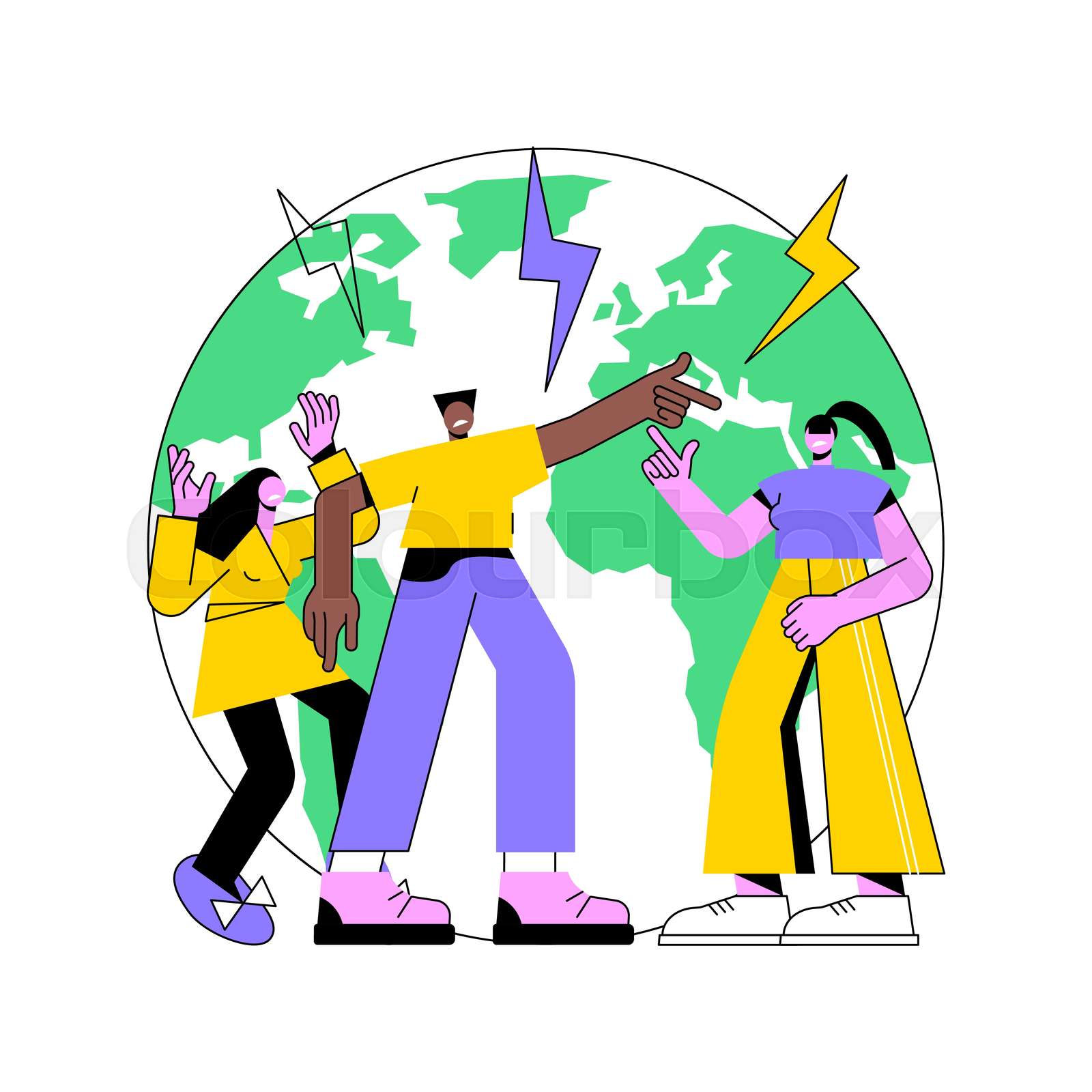 Social conflict abstract concept vector illustration. | Stock vector ...