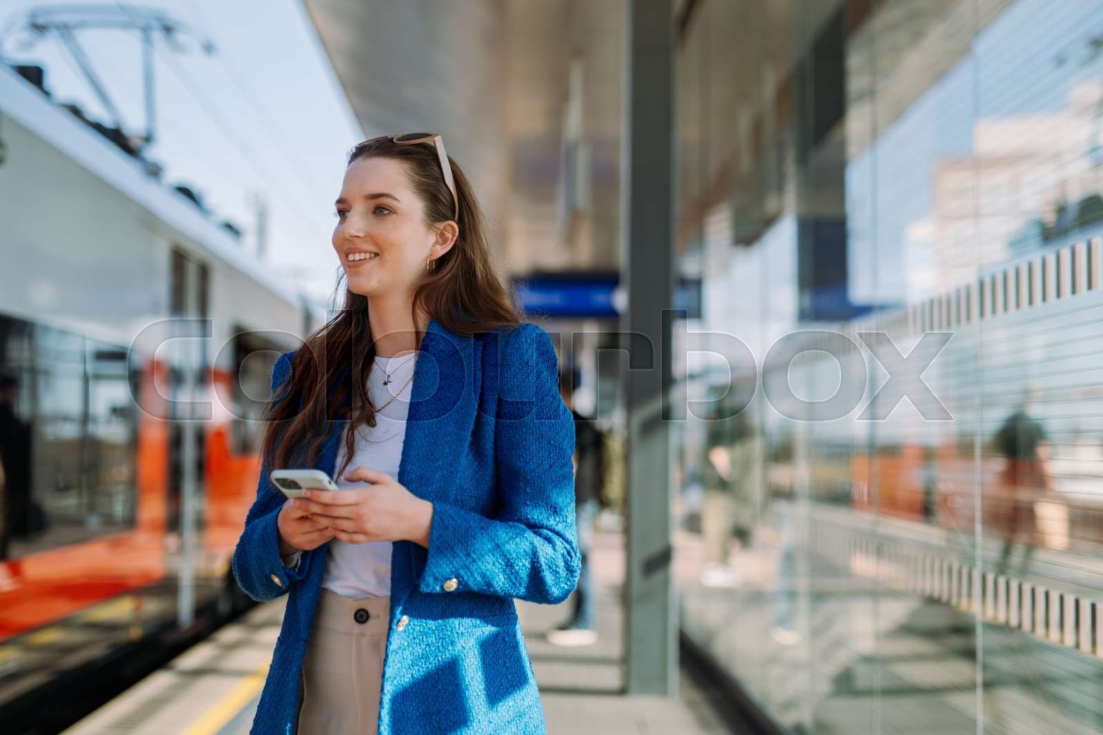 Woman entrepreneur commuting to work. Public transport concept. - Stock ...