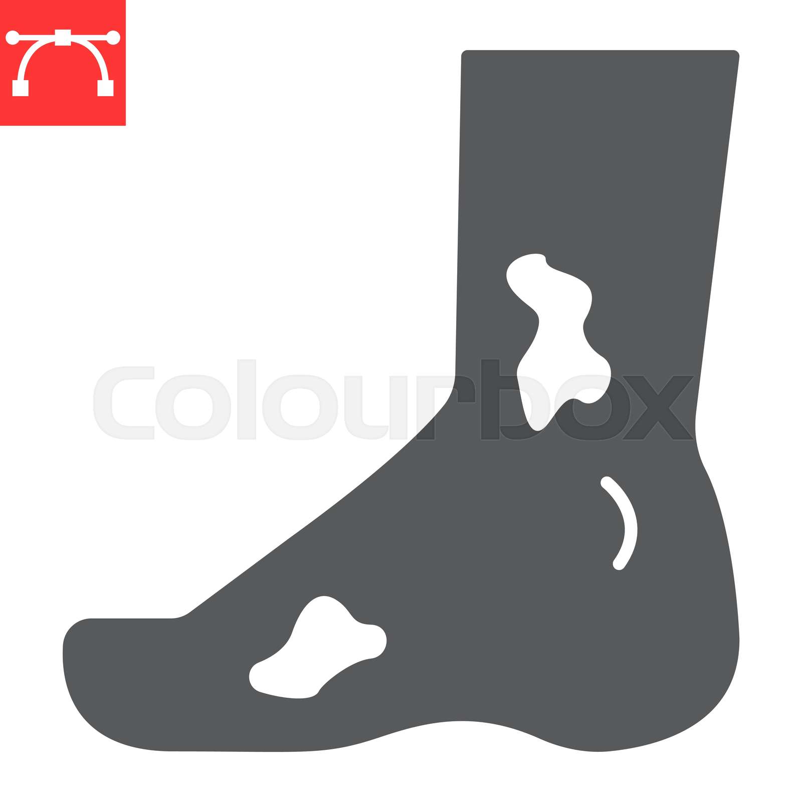 Diabetic foot glyph icon | Stock vector | Colourbox
