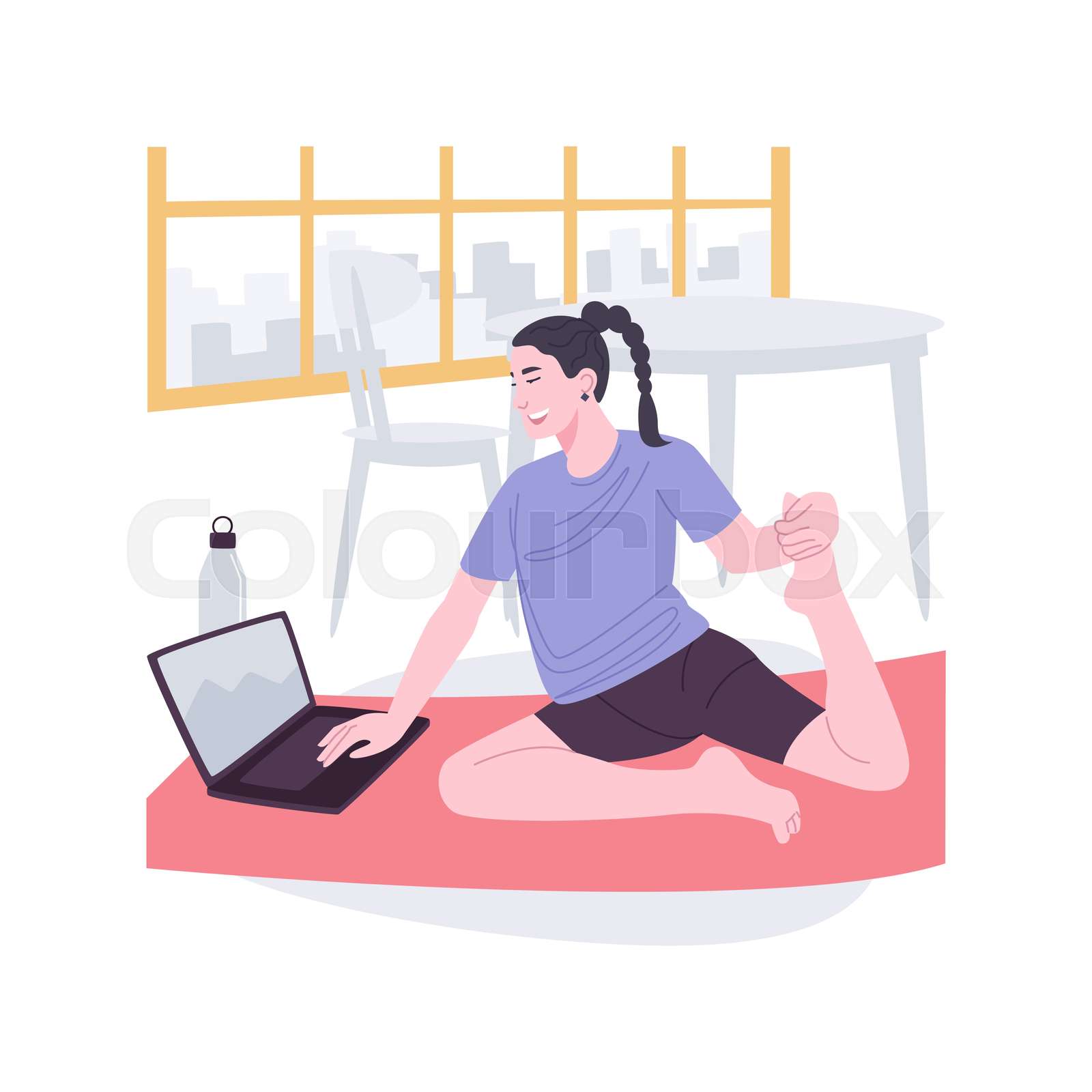 Yoga isolated cartoon vector illustrations. | Stock vector | Colourbox
