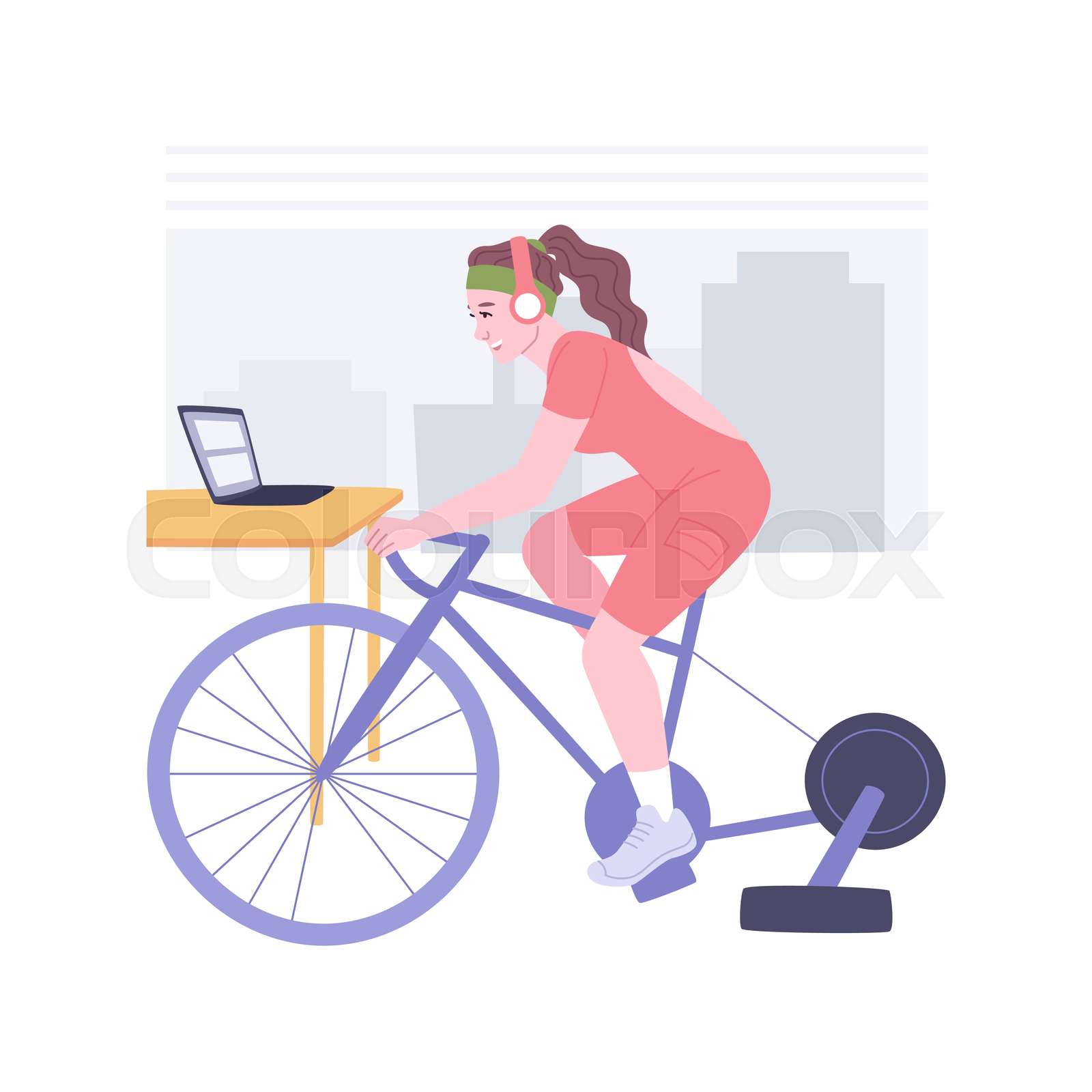 Home cycle training isolated cartoon vector illustrations. | Stock ...