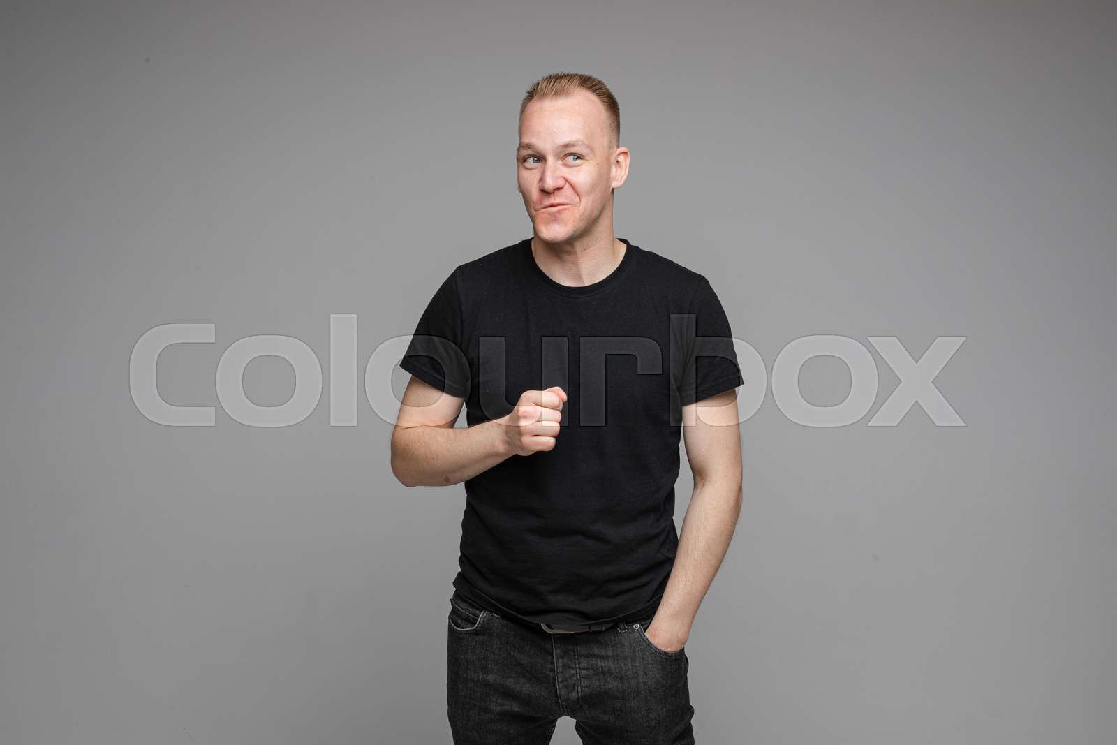 Staged photo of expressive caucasian man making gestures | Stock image ...