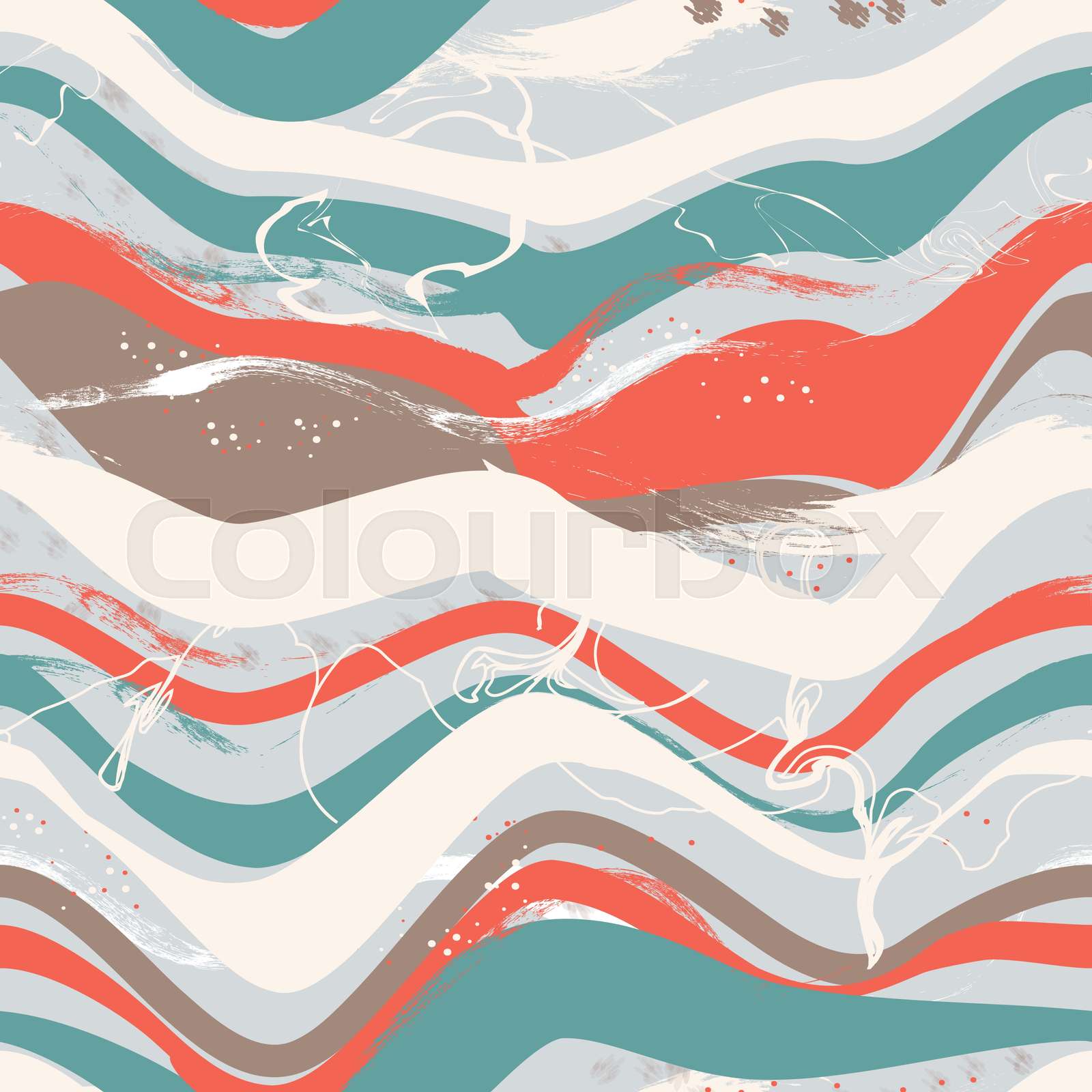 Curved wave lines abstract seamless repeat pattern. | Stock vector ...