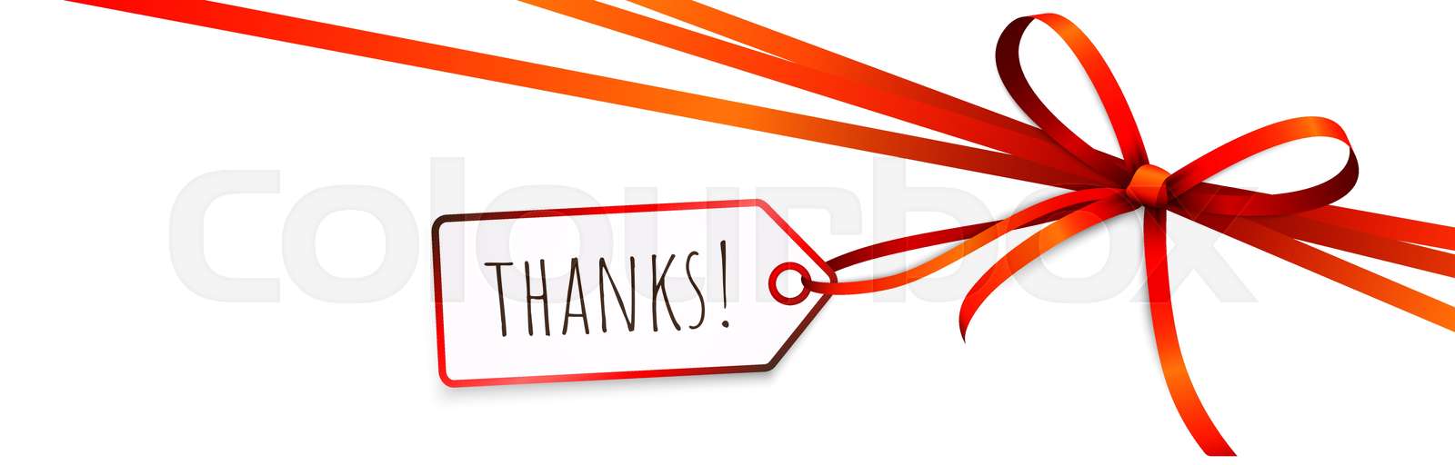 ribbon bow with greetings thanks | Stock vector | Colourbox