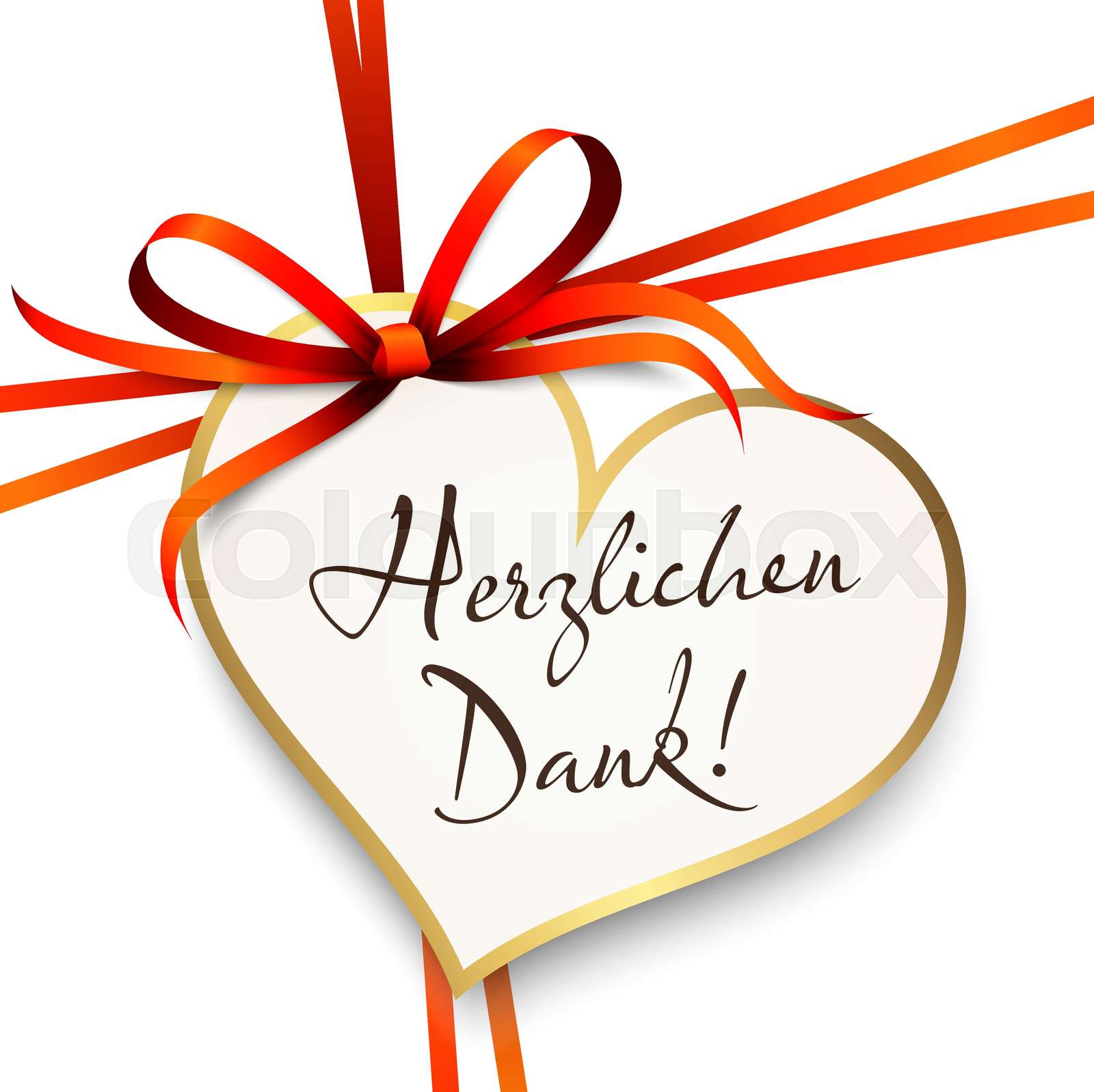 ribbon bow with greetings thanks | Stock vector | Colourbox