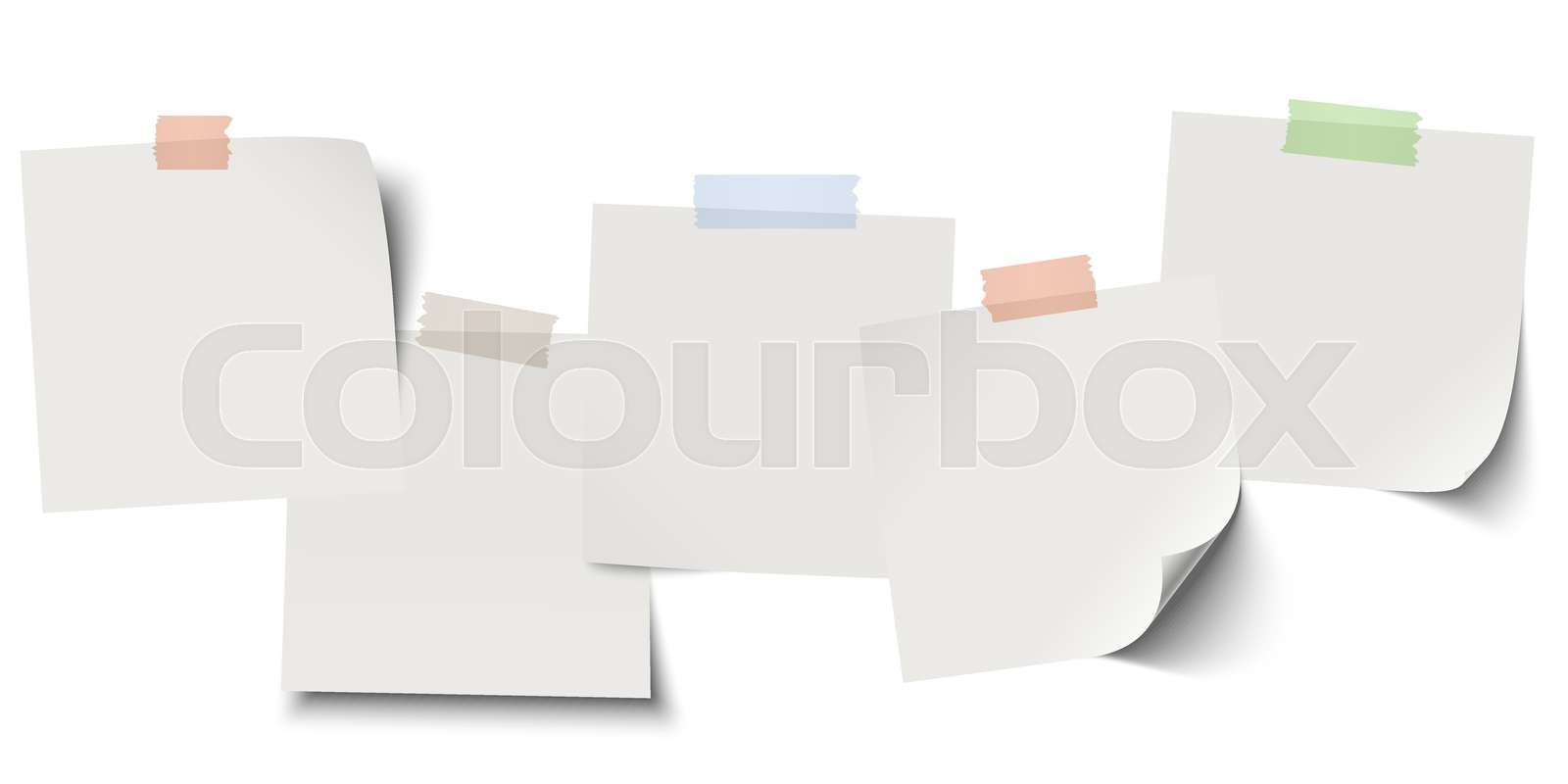 sticky notes with colored adhesive tape | Stock vector | Colourbox