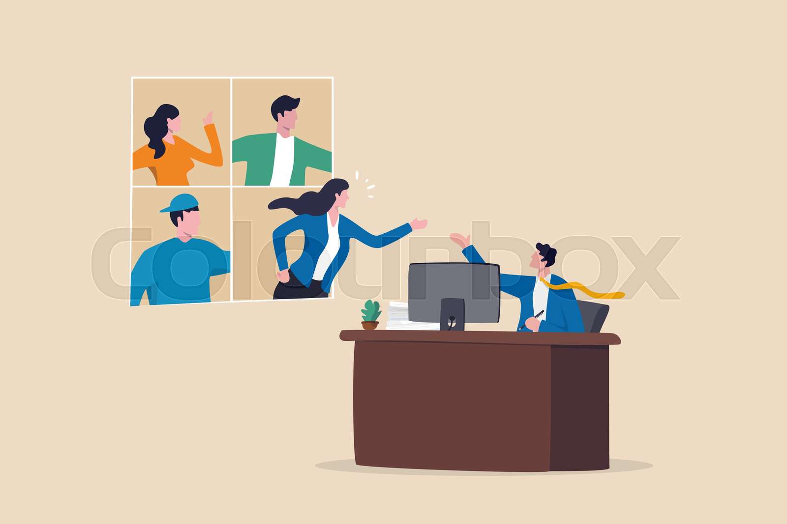 Hybrid work employee choice to remote work from home or come to office ...