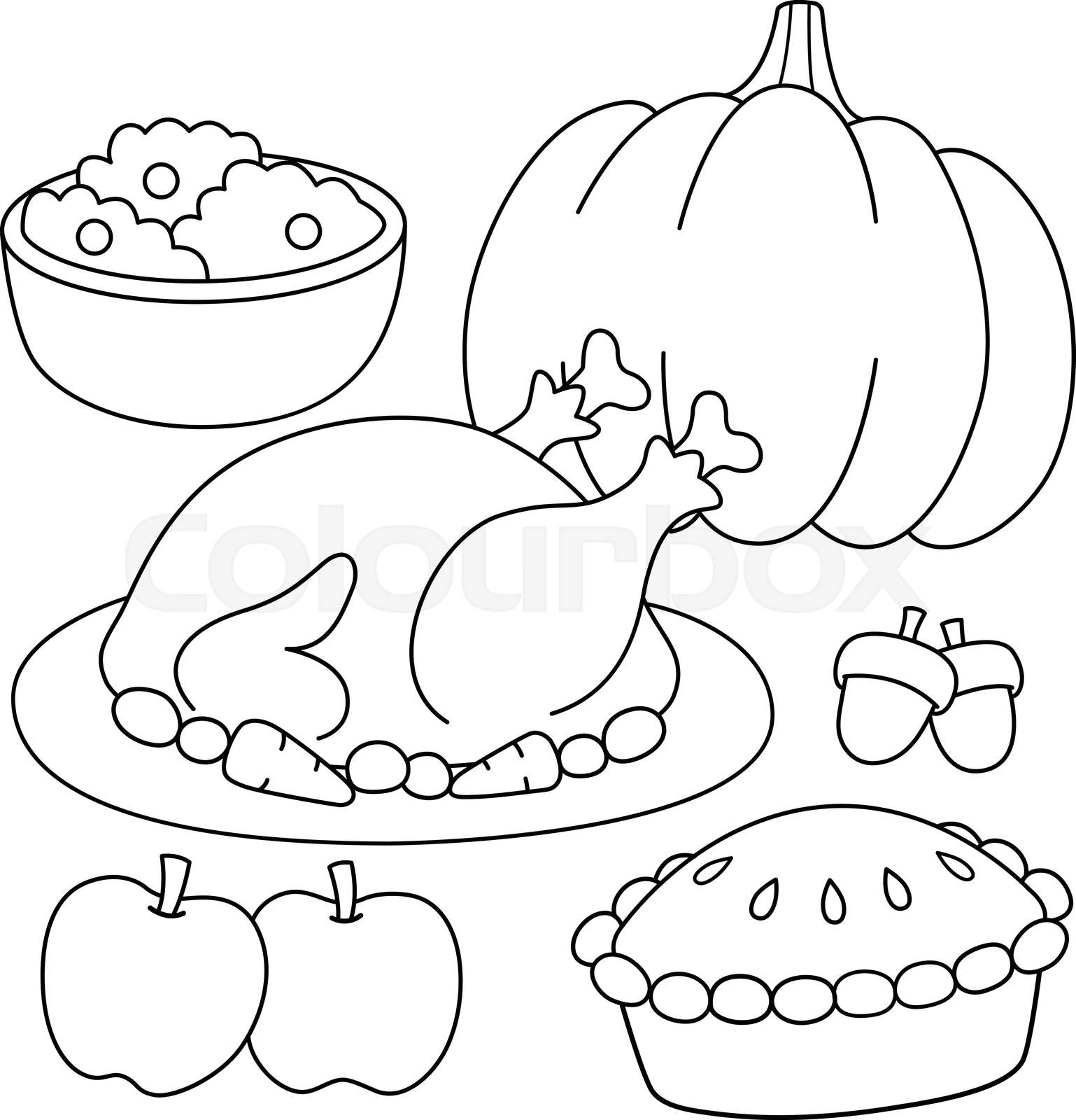 Turkey Dinner Coloring Page