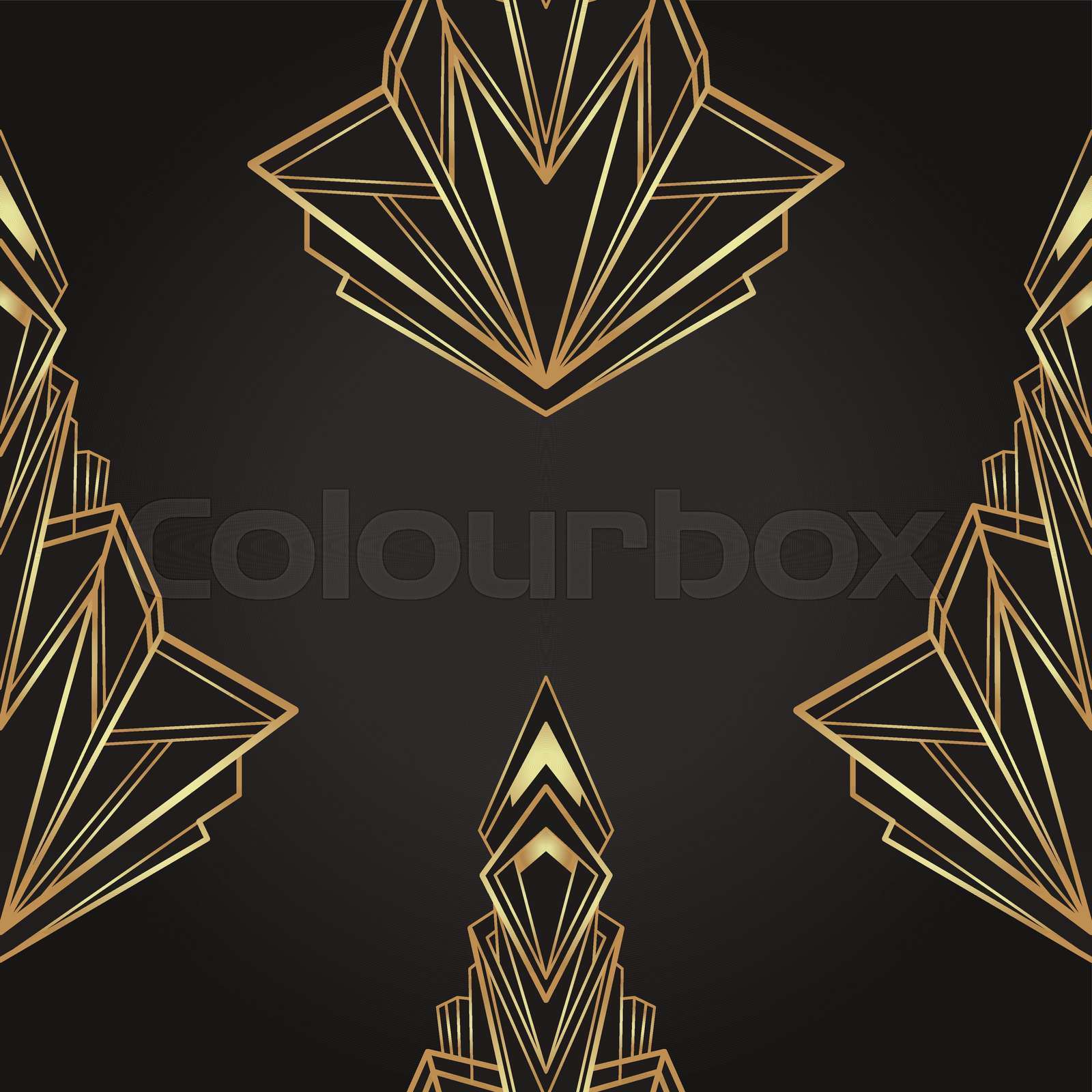 Art deco style geometric seamless pattern in black and gold. Vector ...