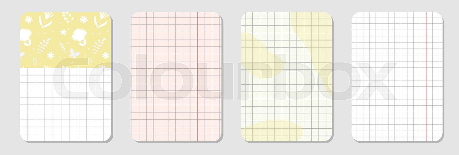 Collection of cute note paper | Stock vector | Colourbox