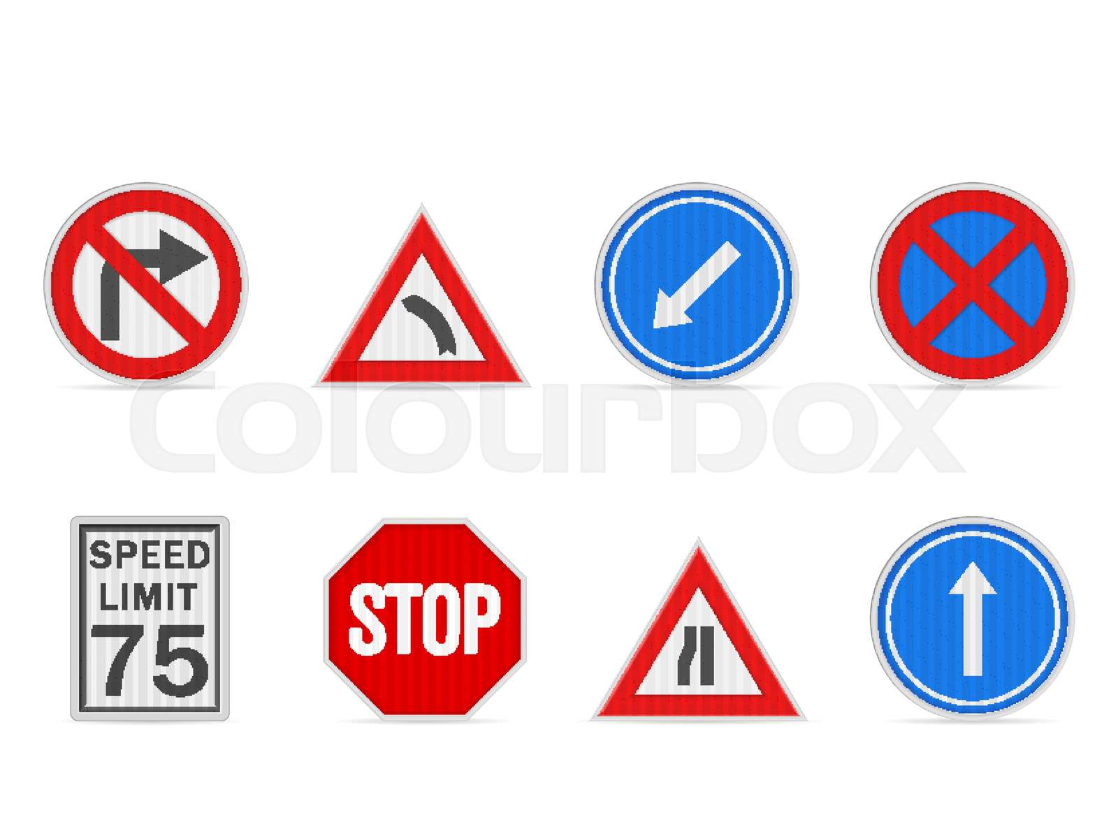 Road sign set | Stock vector | Colourbox