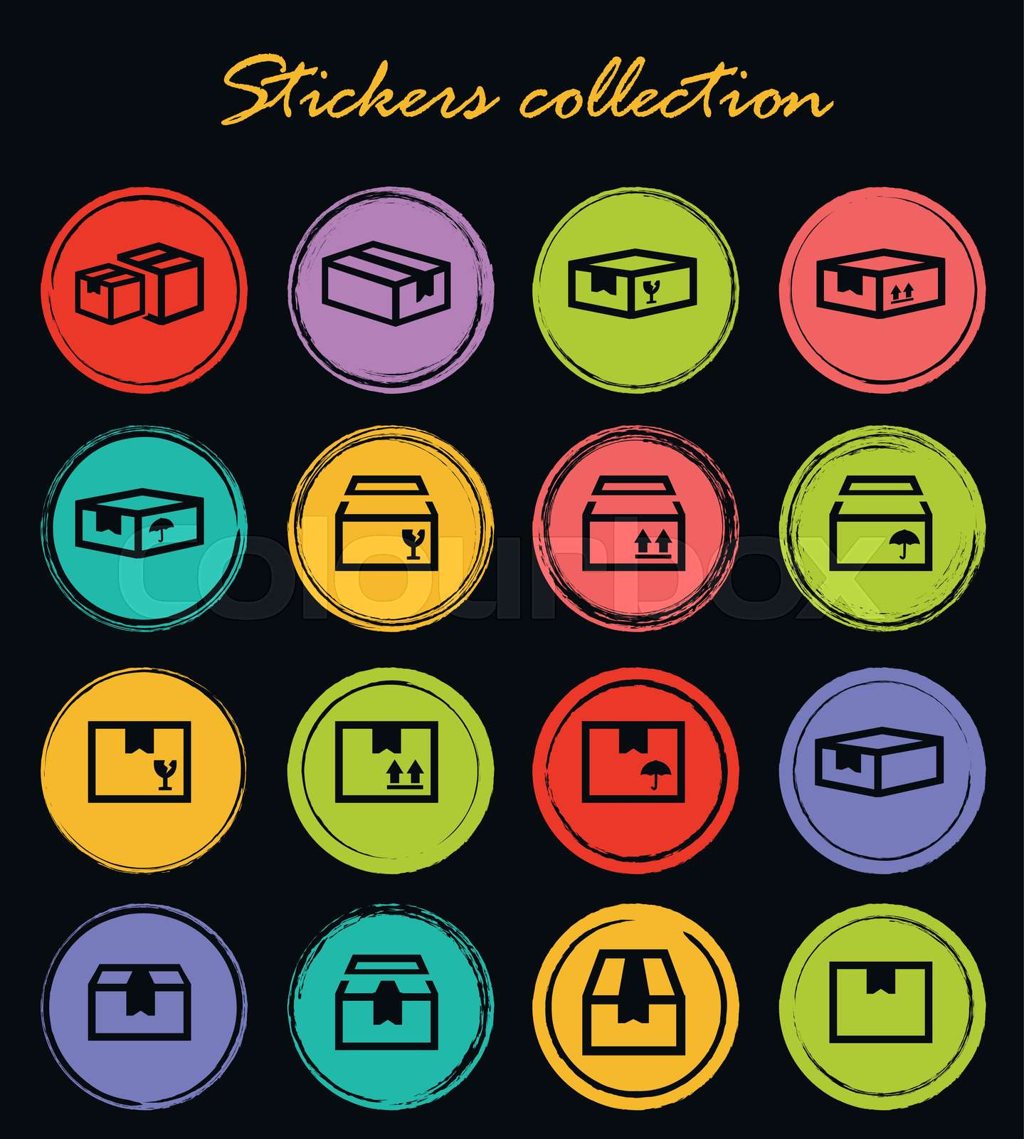 Simple icons set of box | Stock vector | Colourbox